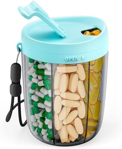 Large Supplement Organizer Bottle, Holds Plenty of 6 Various Vitamins ...