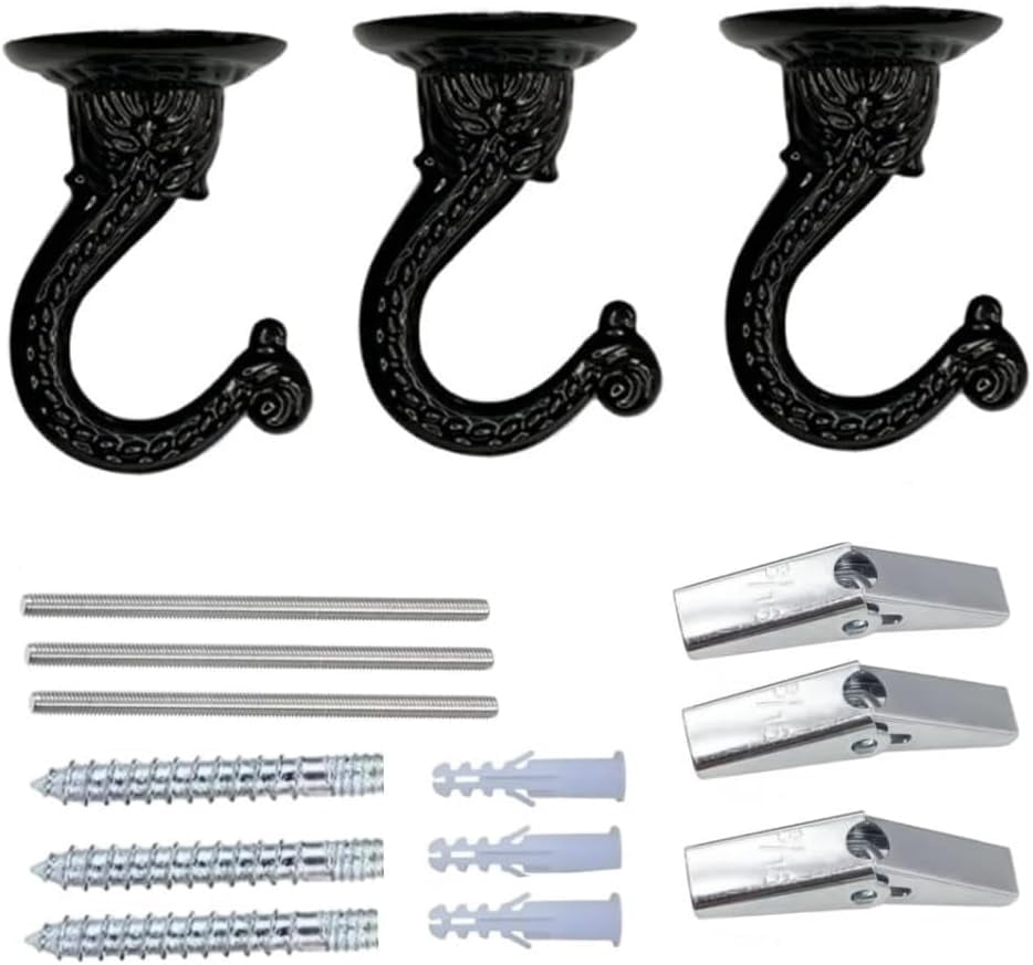 Large Swag Ceiling Hooks Heavy Duty Swag Hook with Hardware 3 Sets for ...