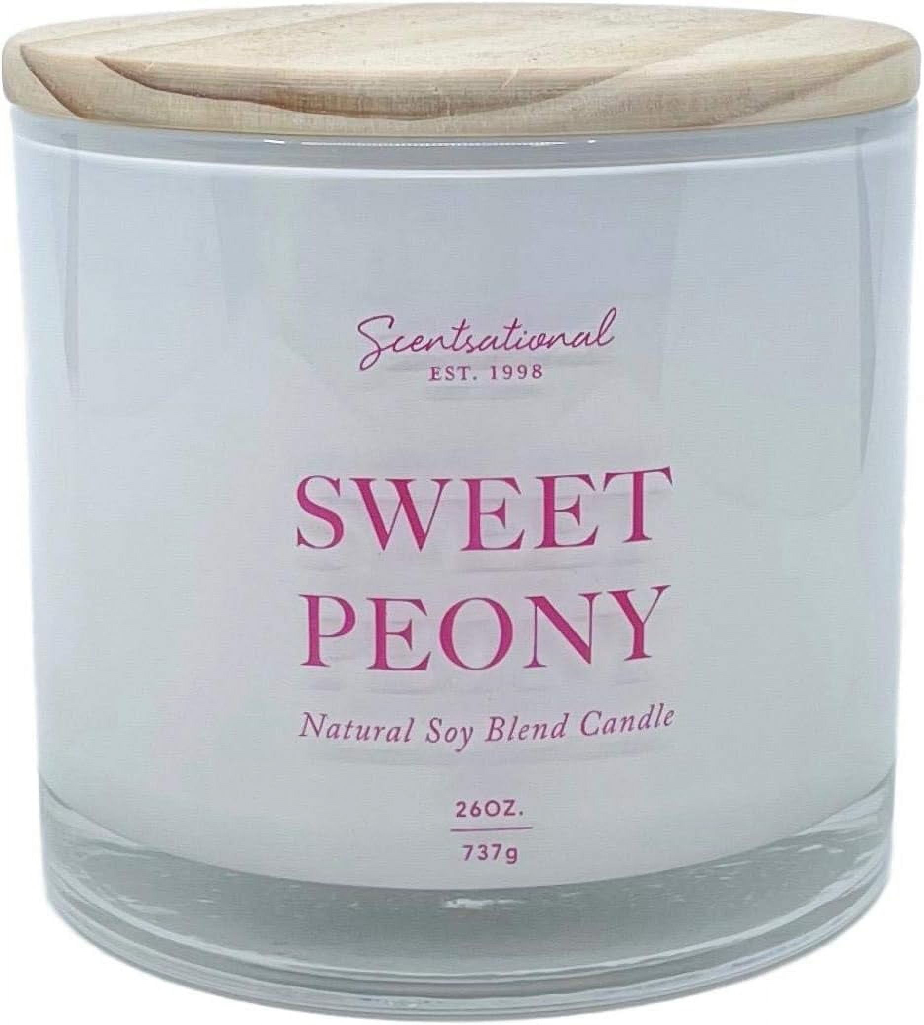 Large Sweet Peony Scented Candle, White - Walmart.com