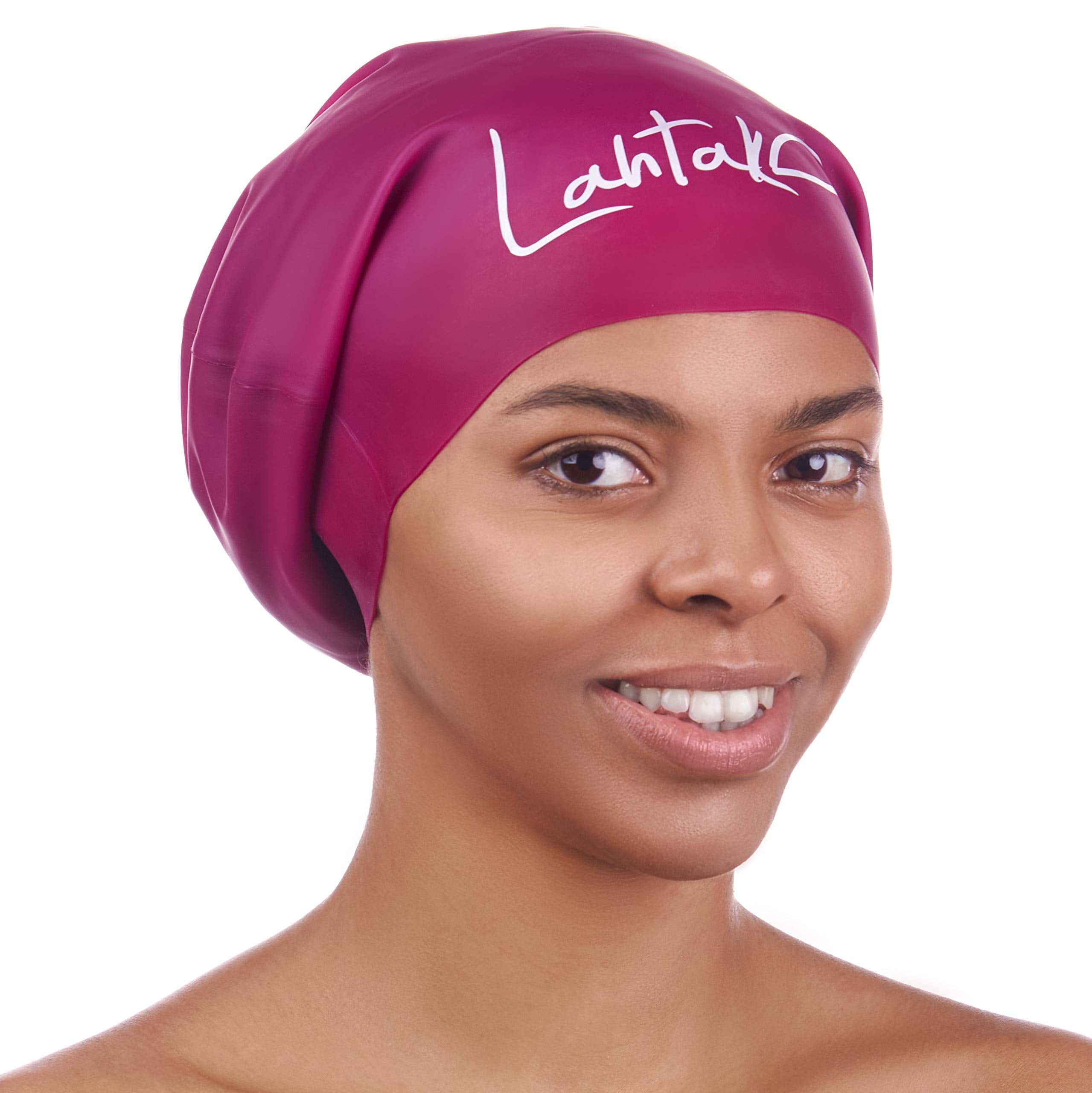 Large Swim Cap for Long Hair - Waterproof Durable Silicone Swimming Cap ...