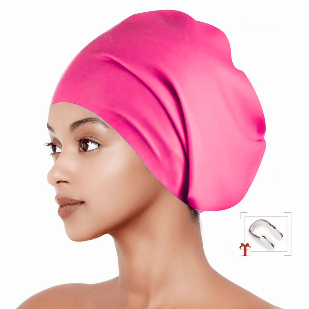 Eapsneg XL Silicone Swim Cap for Long, Thick, Curly Hair & Dreadlocks ...