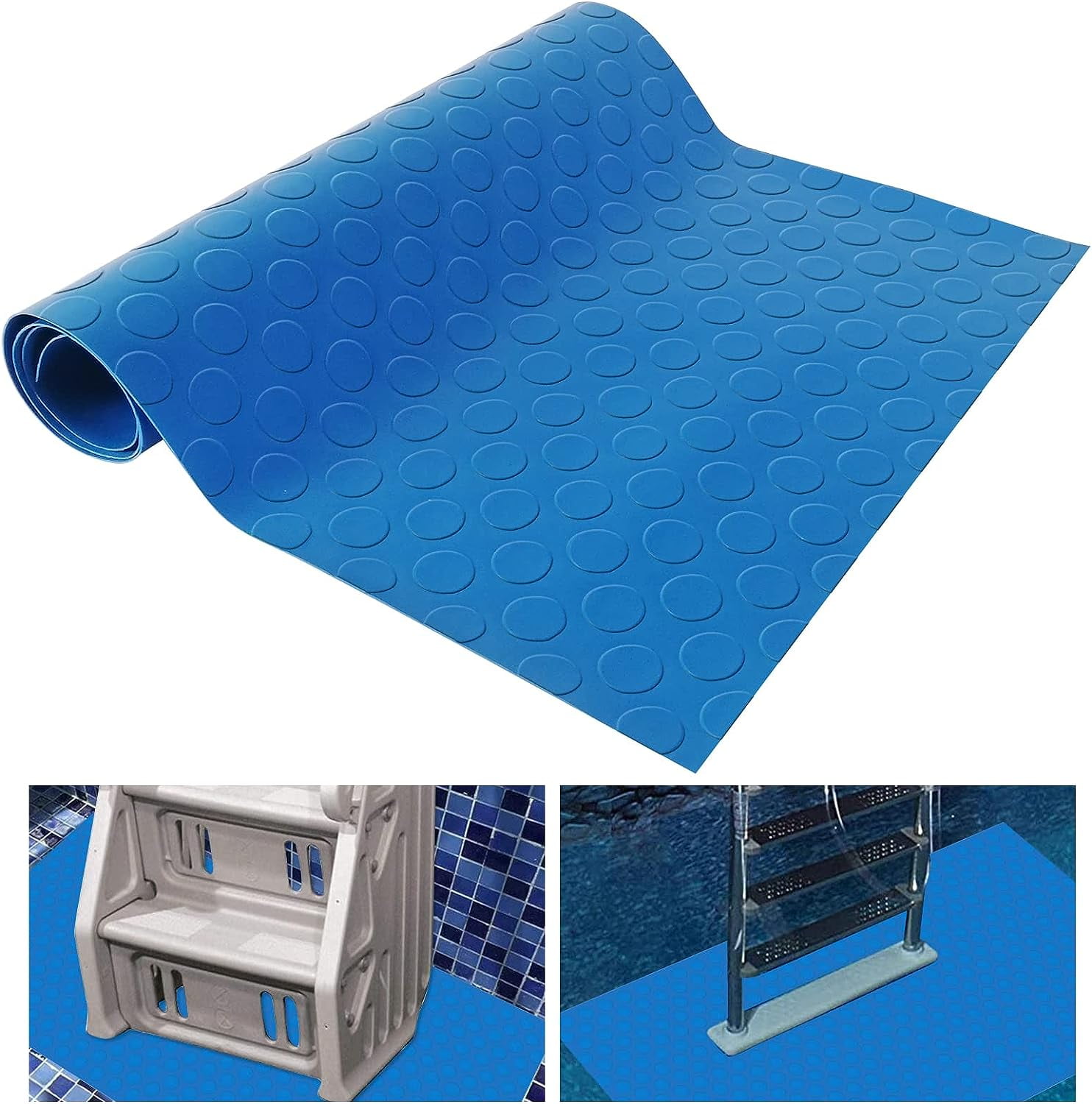 Large Swimming Pool Ladder Mat, 15"x39" Protective Non-Slip Pool Step ...