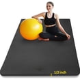 Large TPE Mat 6'x4'x1/2" Extra Thick Non-Slip Exercise - for Pilates ...