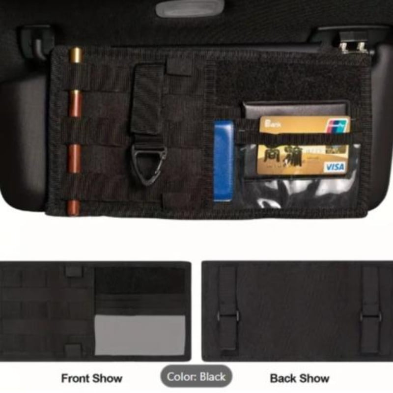 Large Tactical Nylon Visor Panel Organizer for Cars and Trucks - MOLLE ...