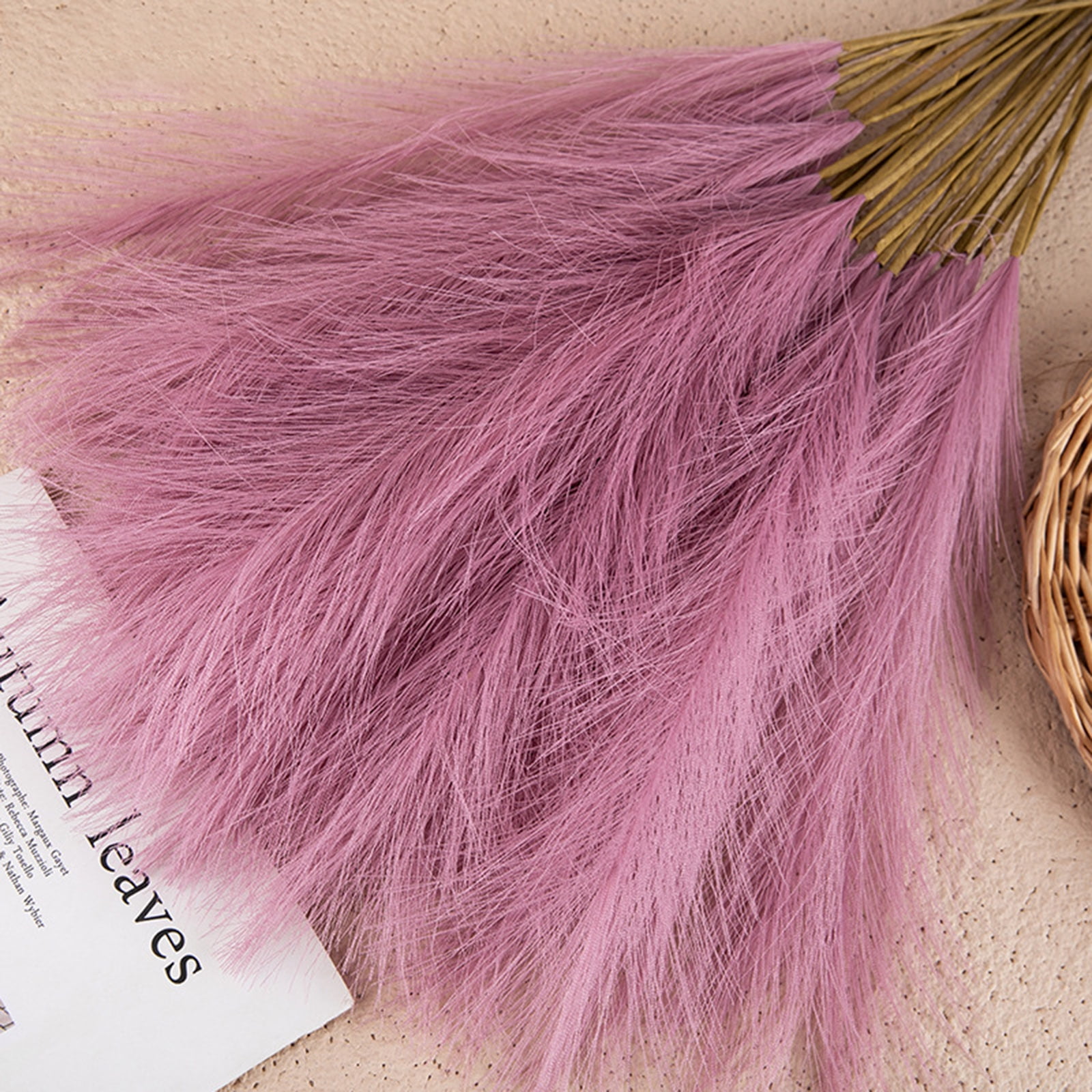 Large Tall Fluffy Artificial Pampas Grass Faux Bulrush Reed Fake Flower ...