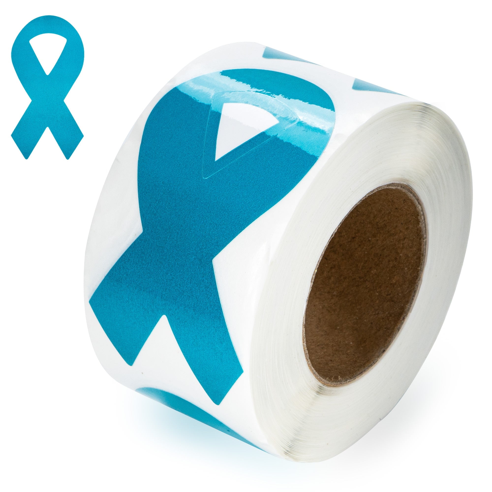 Large Teal Ribbon Stickers (250 per Roll) - Walmart.com