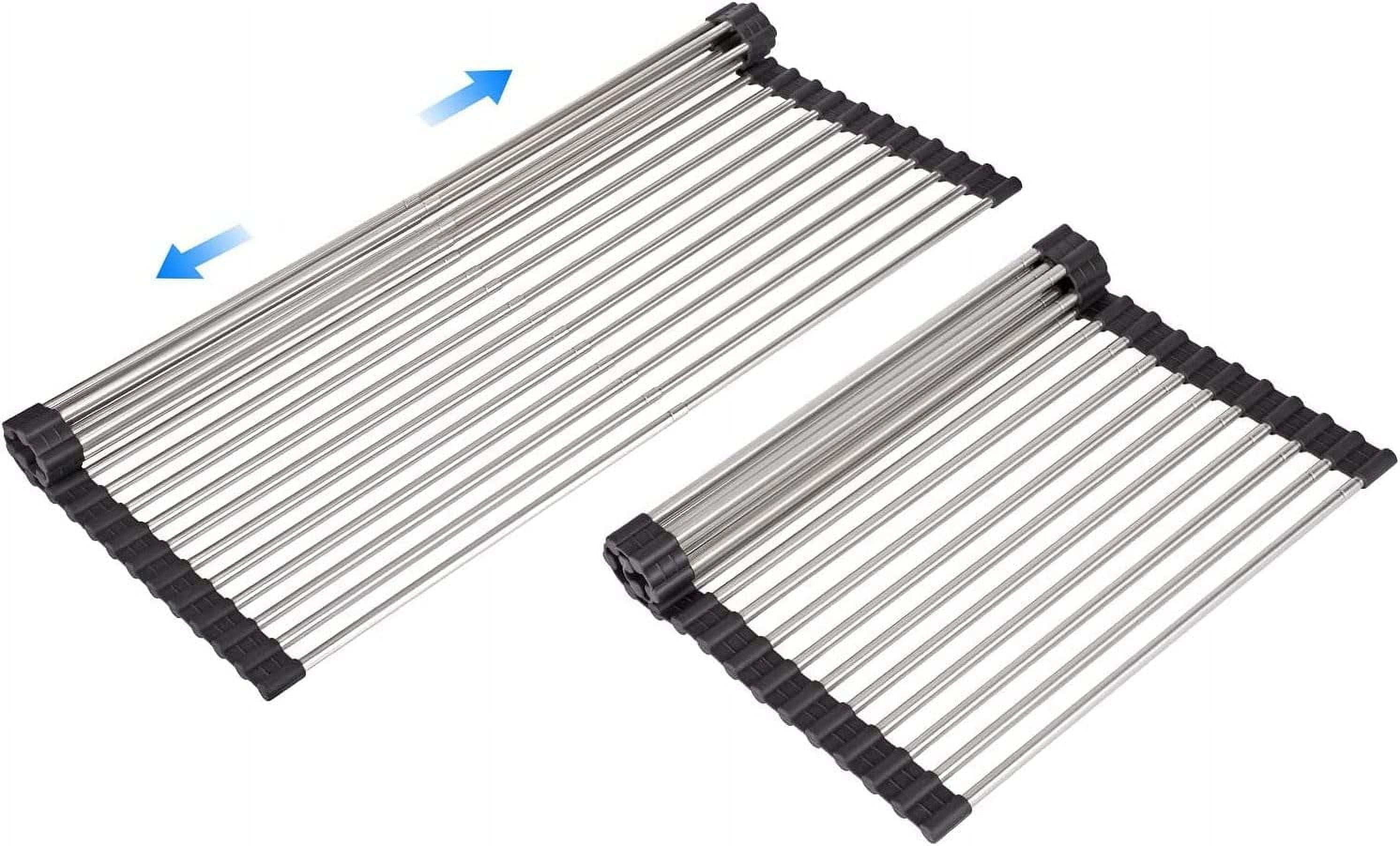 Large Telescopic Drain Rack Roll Up Rack Heat-Resistant Dish Drainer ...