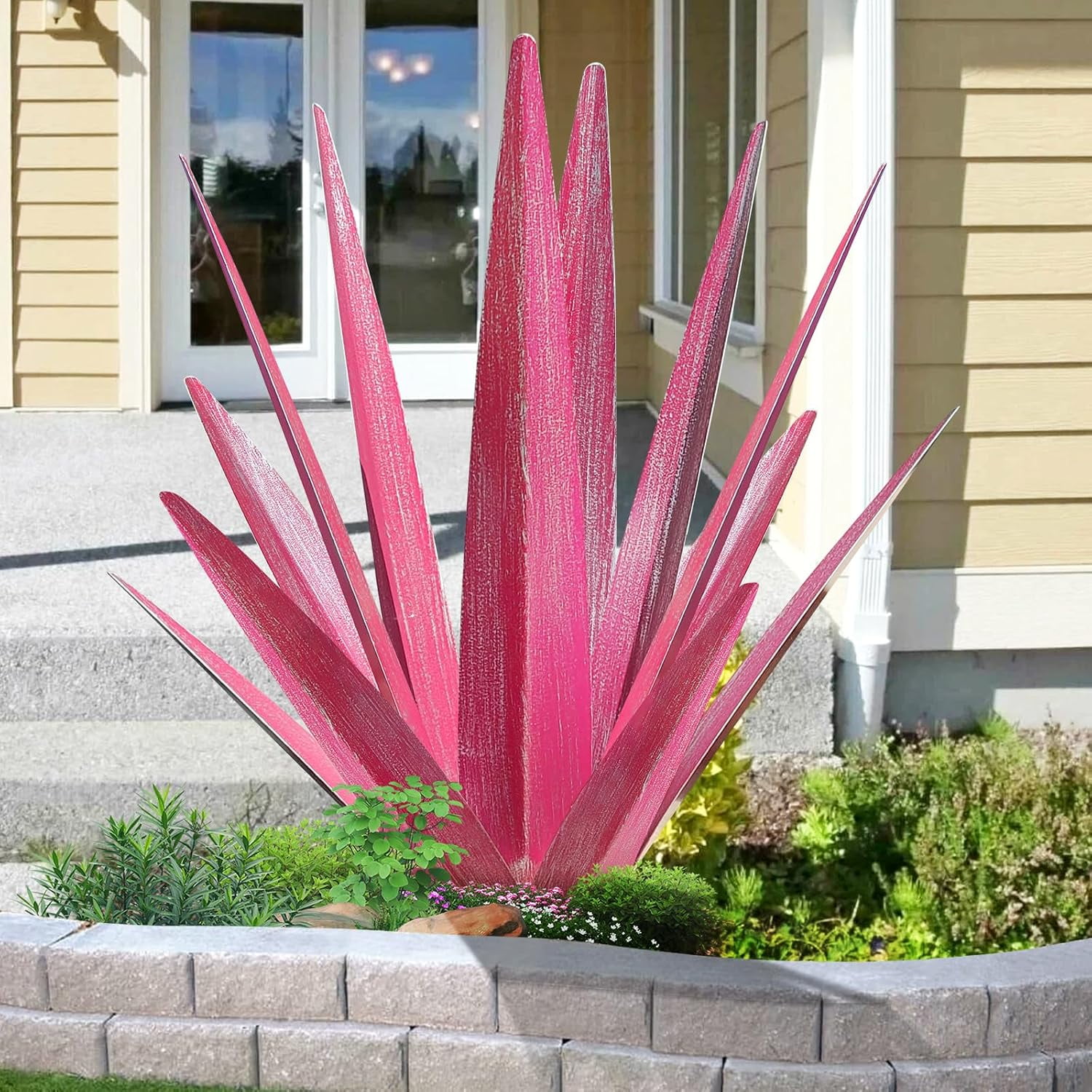 Large Tequila Rustic Sculpture, Metal Yard Art, Metal Agave Plants ...