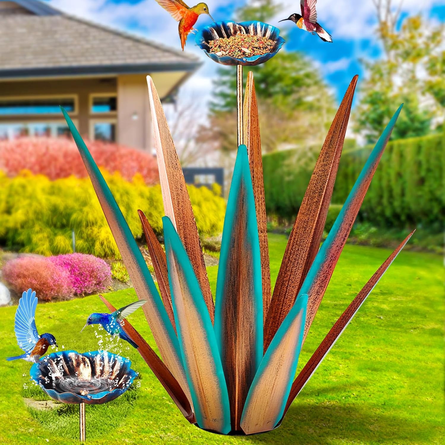 Large Tequila Rustic Sculpture, Rustic Metal Agave Plants for Outdoor ...