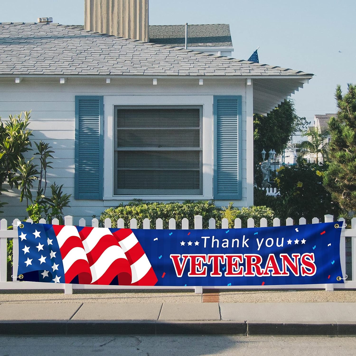 Large Thank You Veterans Banner Flag for Deck Terrace Porch Balcony ...