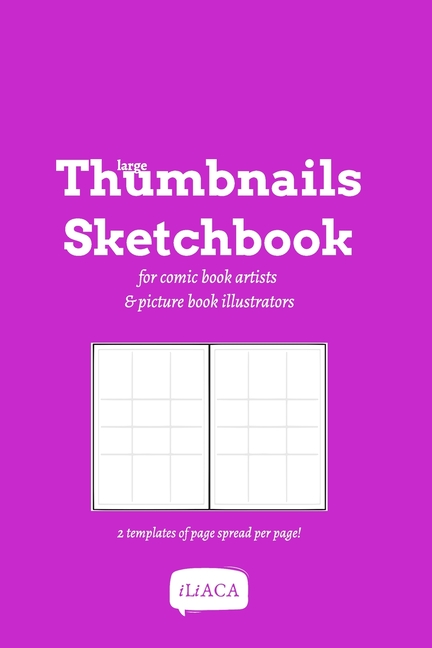 Large Thumbnails Sketchbook - With 2 templates of page spread per page ...