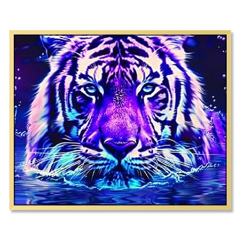 Large Tiger Wall Art - Colorful Tiger Poster, Tiger Head Wall Decor ...