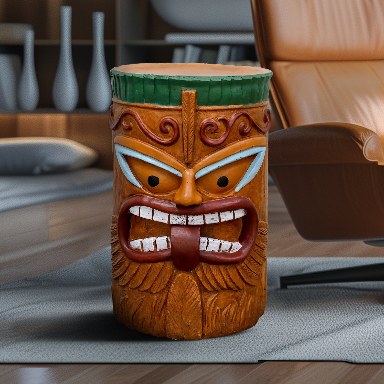 Large Tiki Statue, Outdoor Tiki Hawaii Side Table, Tiki Bar Decor, Tiki ...