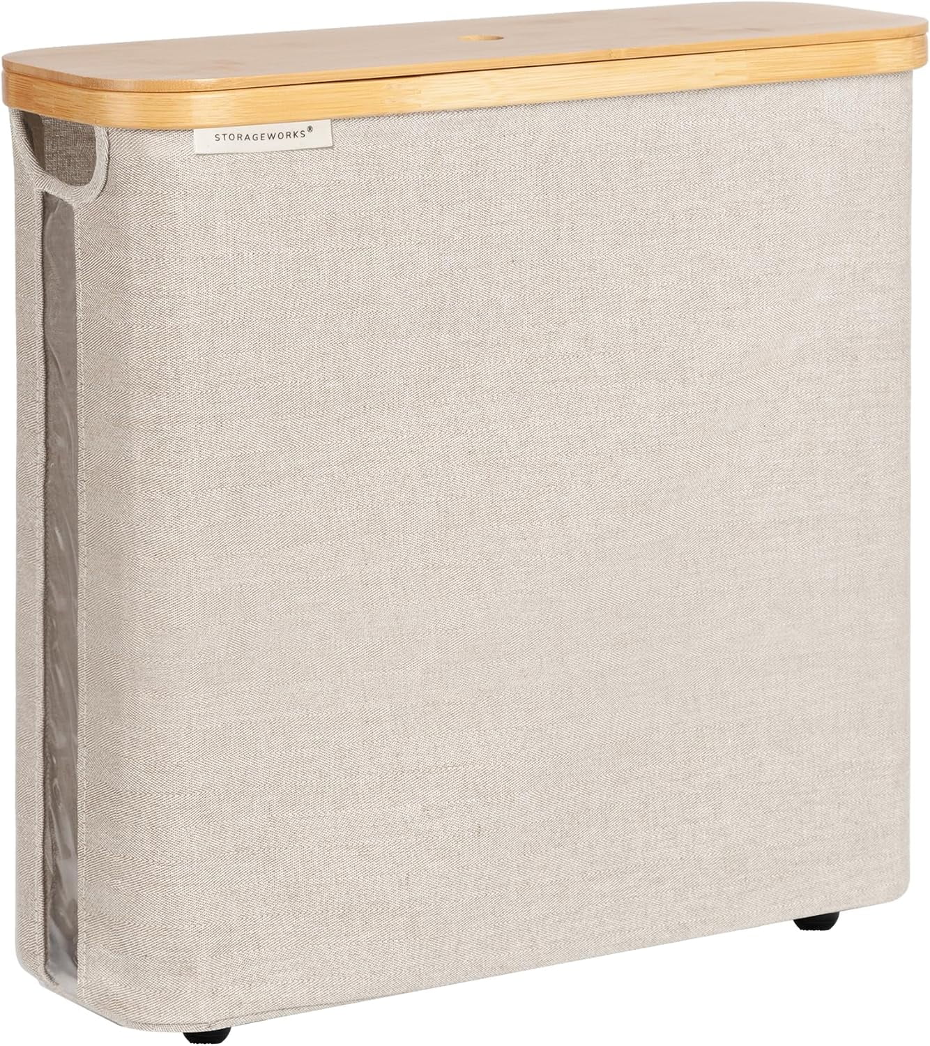 Large Toilet Paper Storage Basket, Papers Container with Bamboo Lid ...