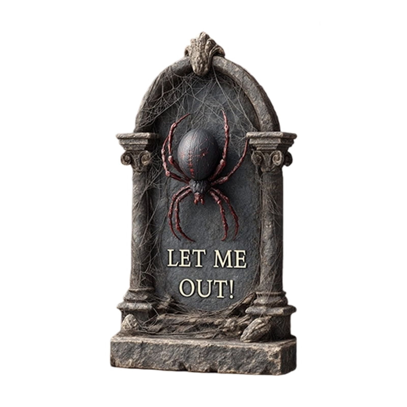 Large Tombstone Party Props - Flowers And Spider Autumn Tombstone ...