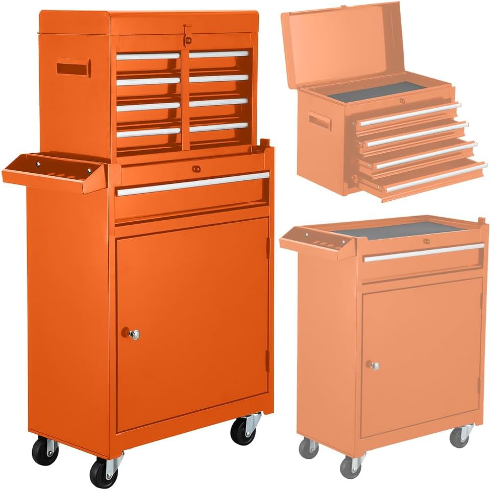 Large Tool Box,5 Drawer Blue Rolling Tool Chest On Wheels with Snap on ...