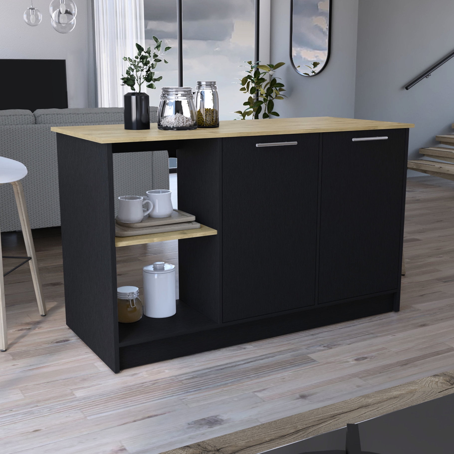 Large Top Surface Kitchen Island - Big Family Kitchen+Ample Work Area ...