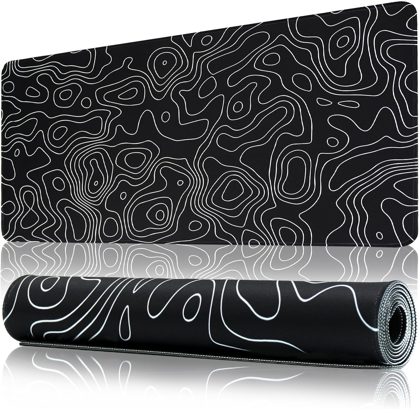 Large Topographic Map Gaming Mouse Pad Mat with Stitched Edge Non-Slip ...