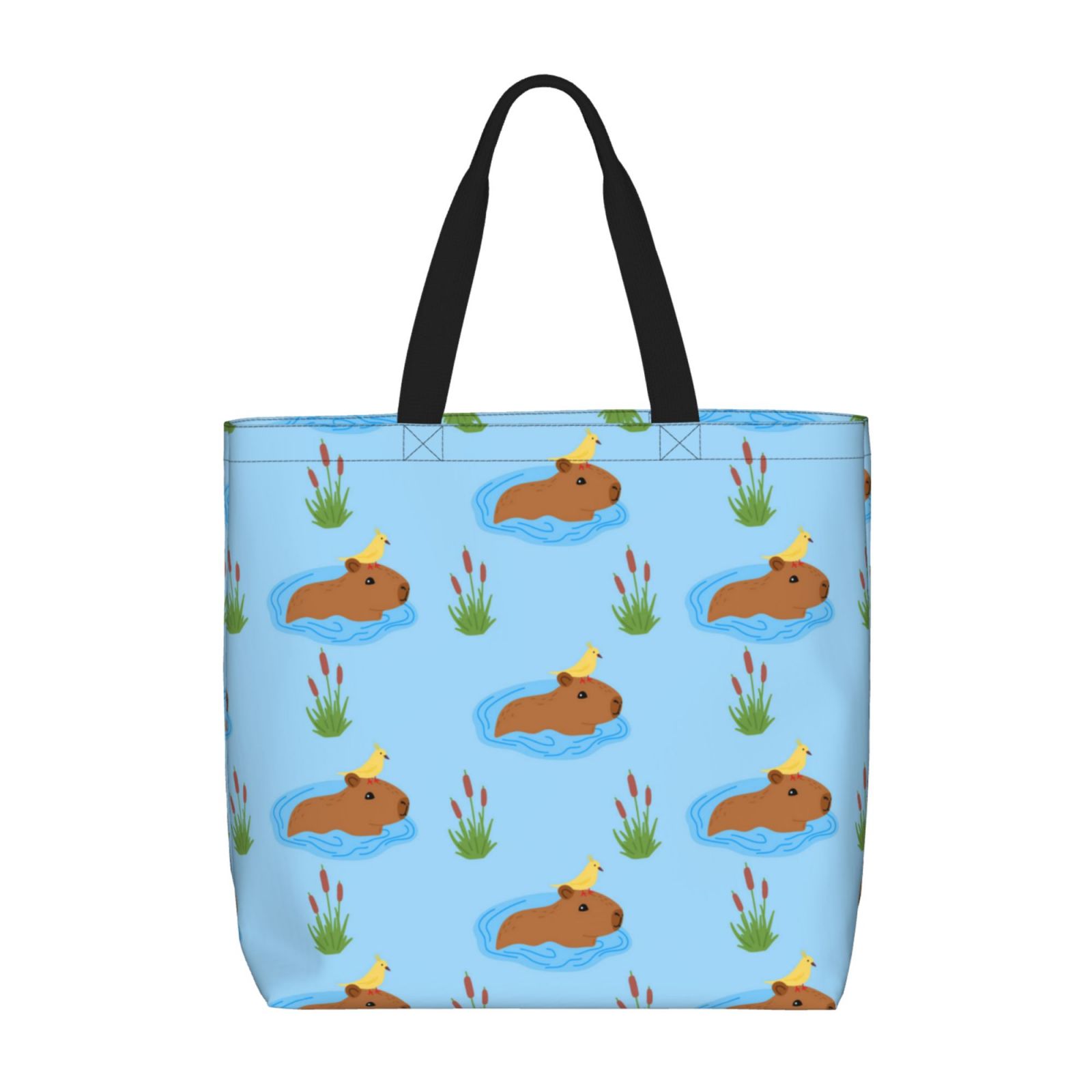 Large Tote Bag For Women - Cute Capybaras Bird Reusable The Tote Bag ...
