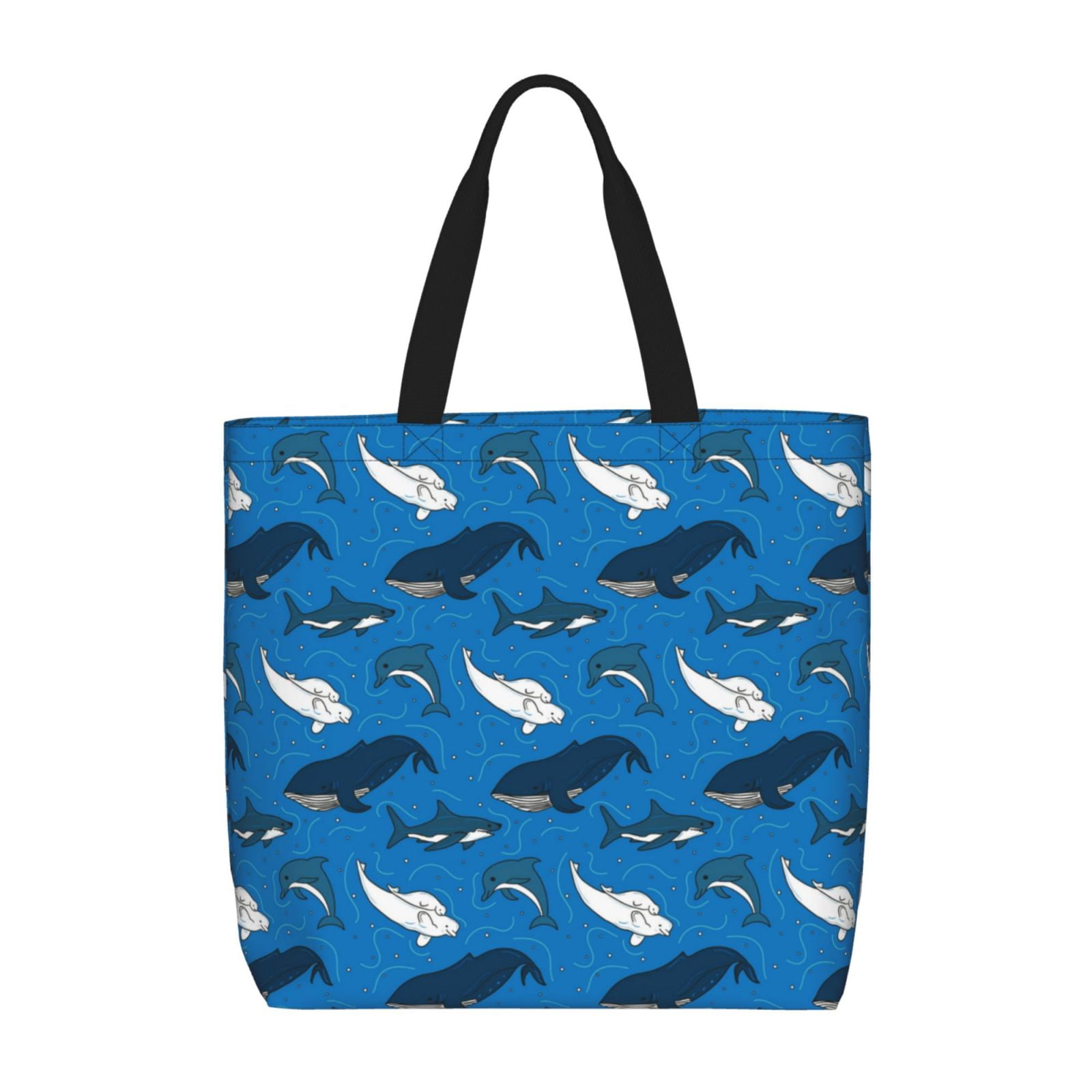 Large Tote Bag For Women - Cute Whale Dolphin Shark Reusable The Tote ...