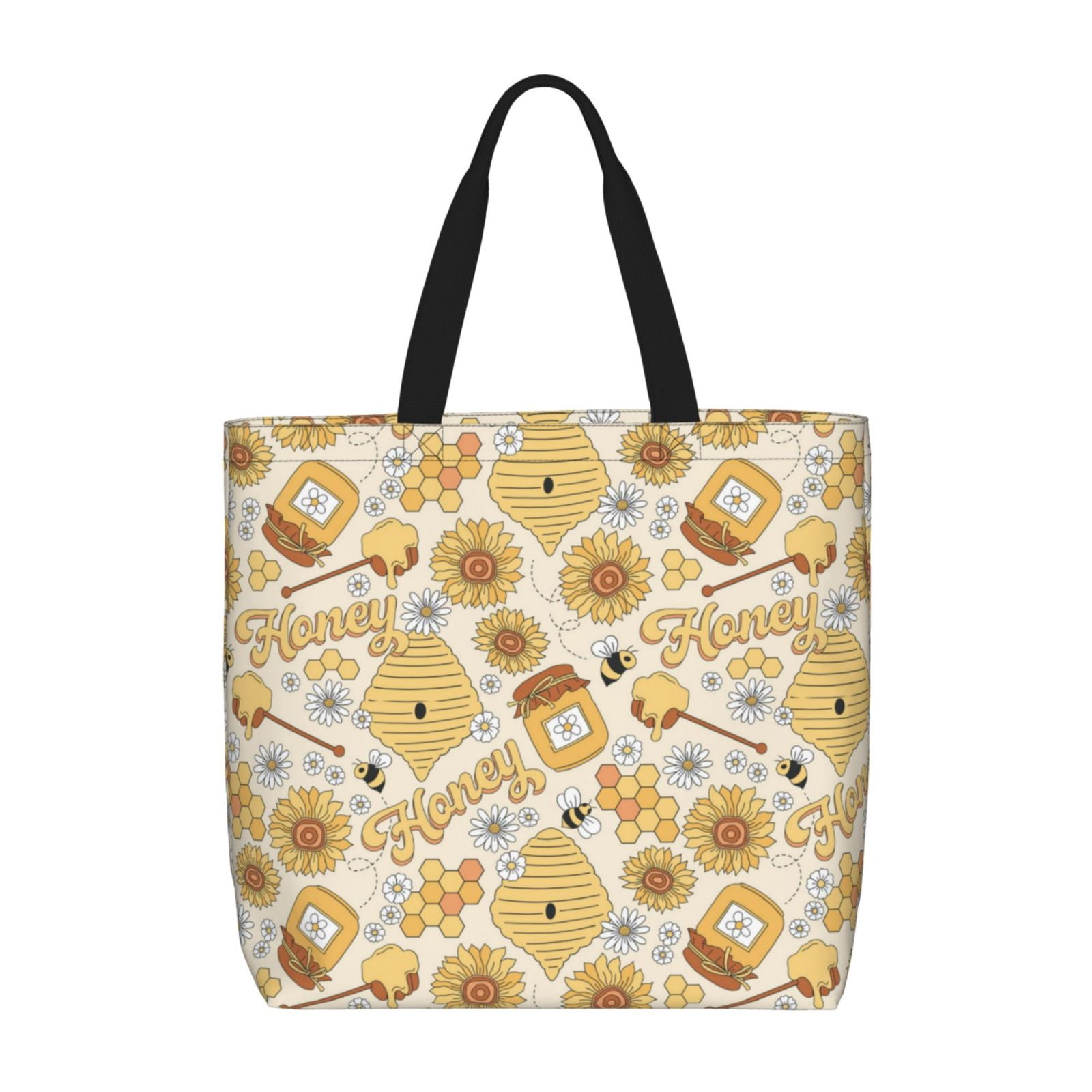 Tote Bag with zipper - Honey Honeycomb Large capacity Canvas Tote Bag ...