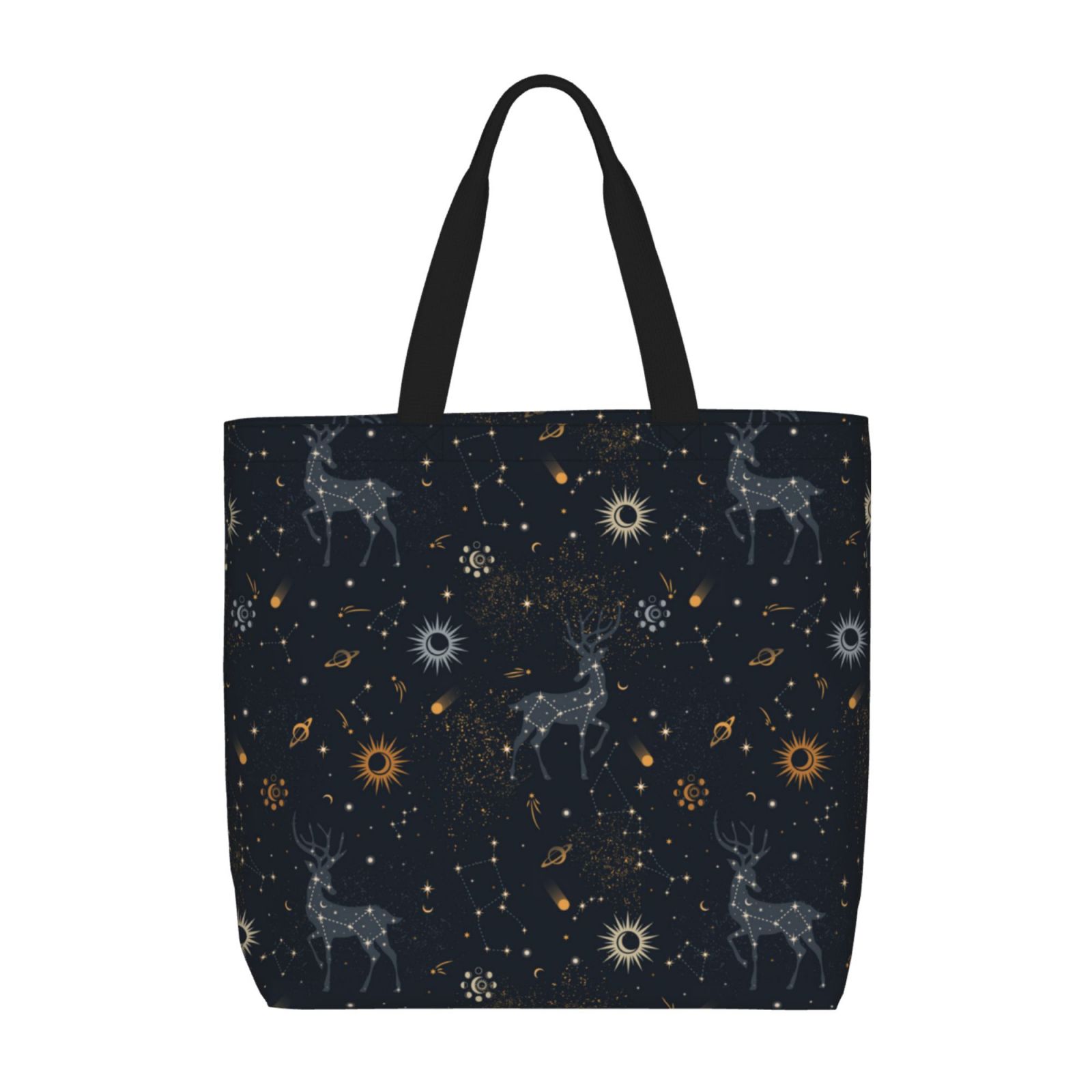 Large Tote Bag For Women - Milky Way Sun Constellation Deer Reusable ...