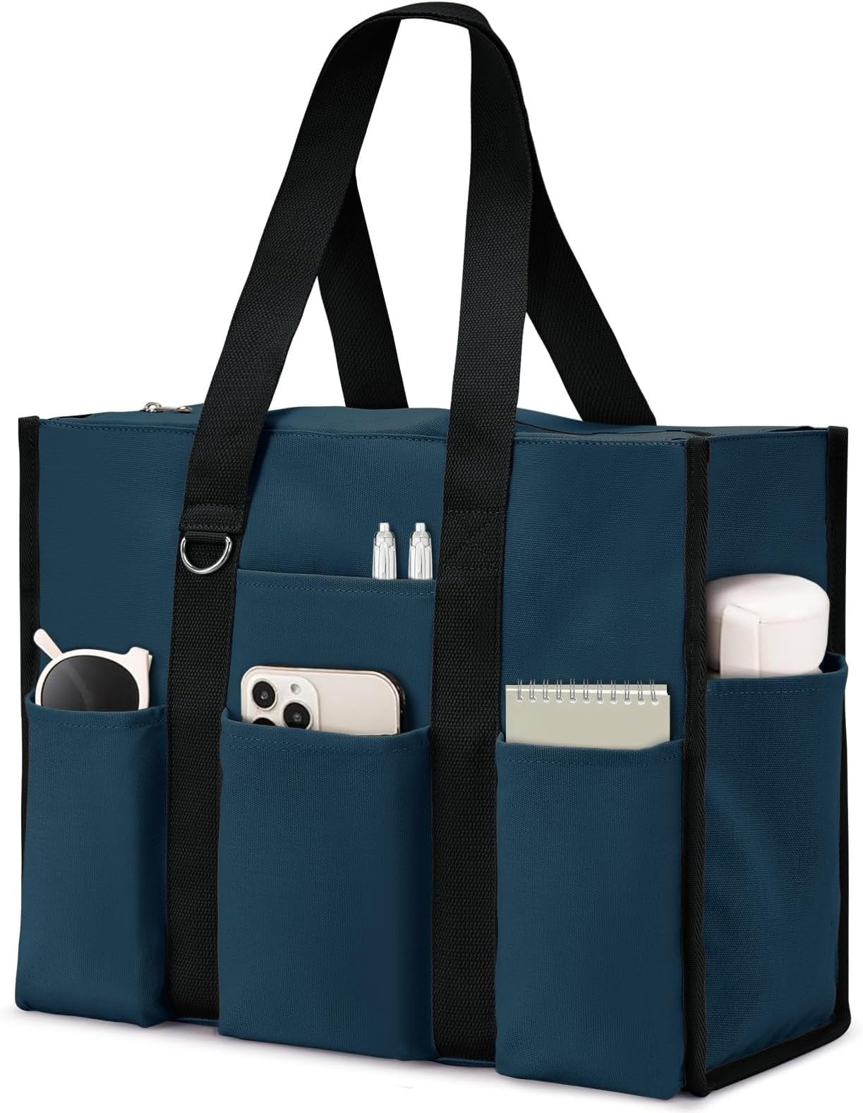 Large Tote Bag for Women with 12 Pockets Zipper Closure Utility Teacher ...