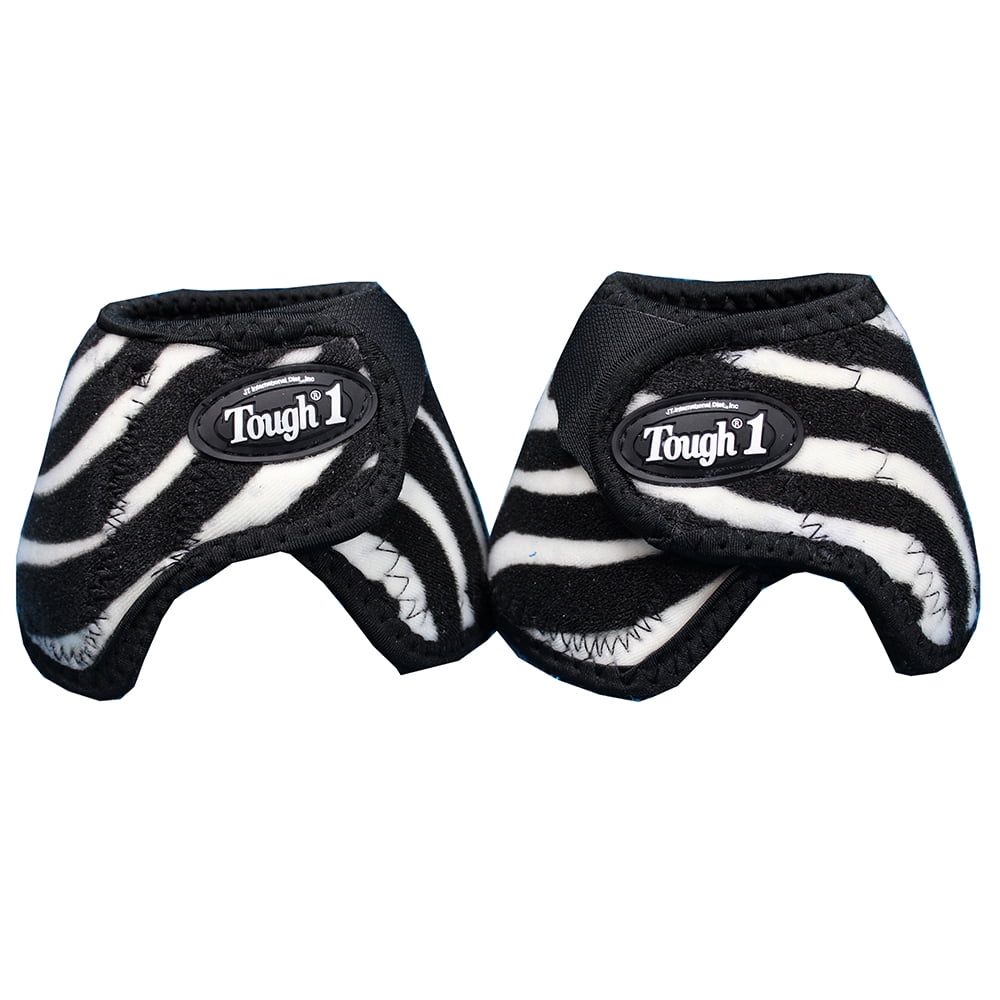 Large Tough-1 Western Horse Extreme No Turn Vented Bell Boots Zebra ...