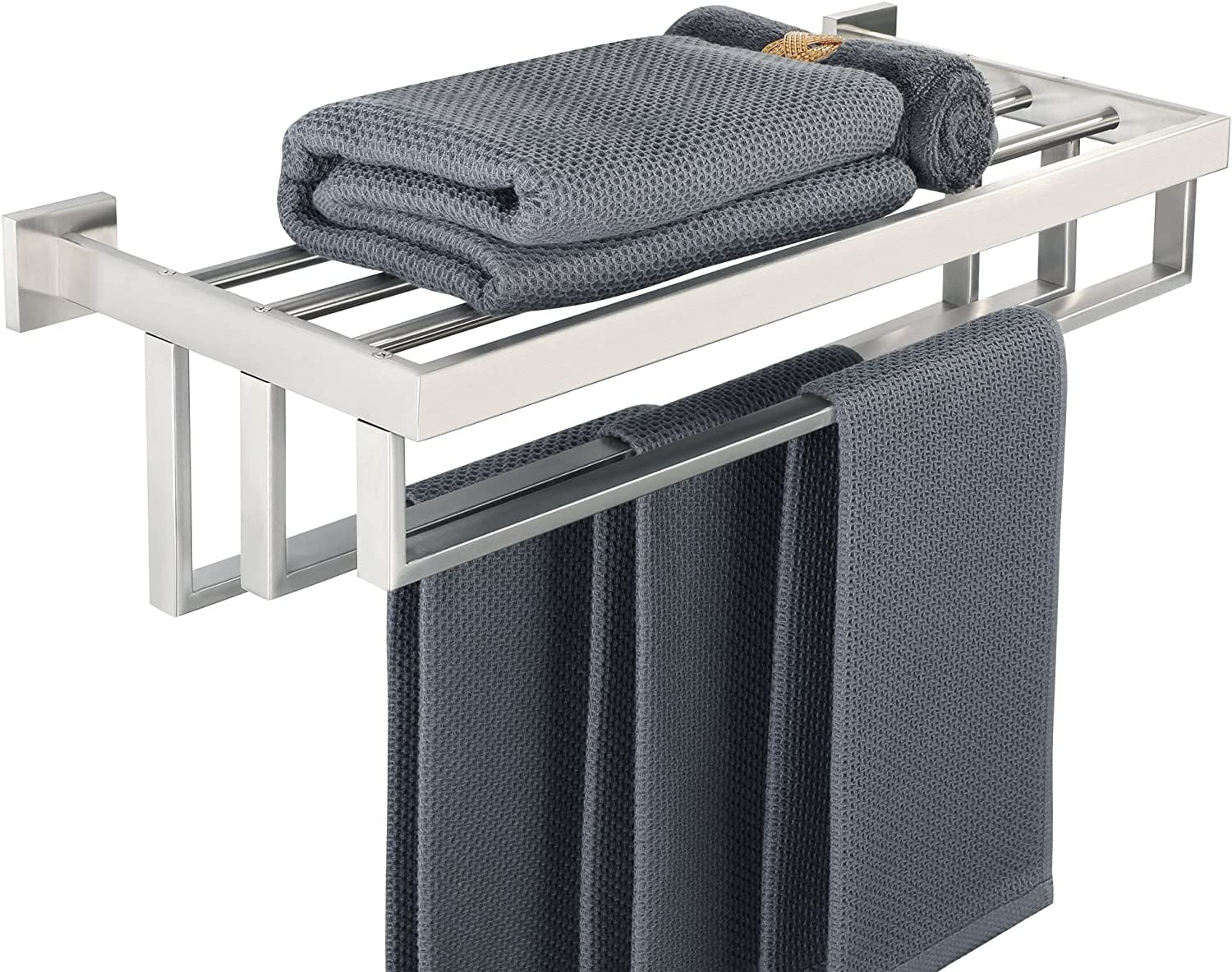 Large Towel Rack,Towel Hanger Towel Shelf with 3 Towel Bars for ...