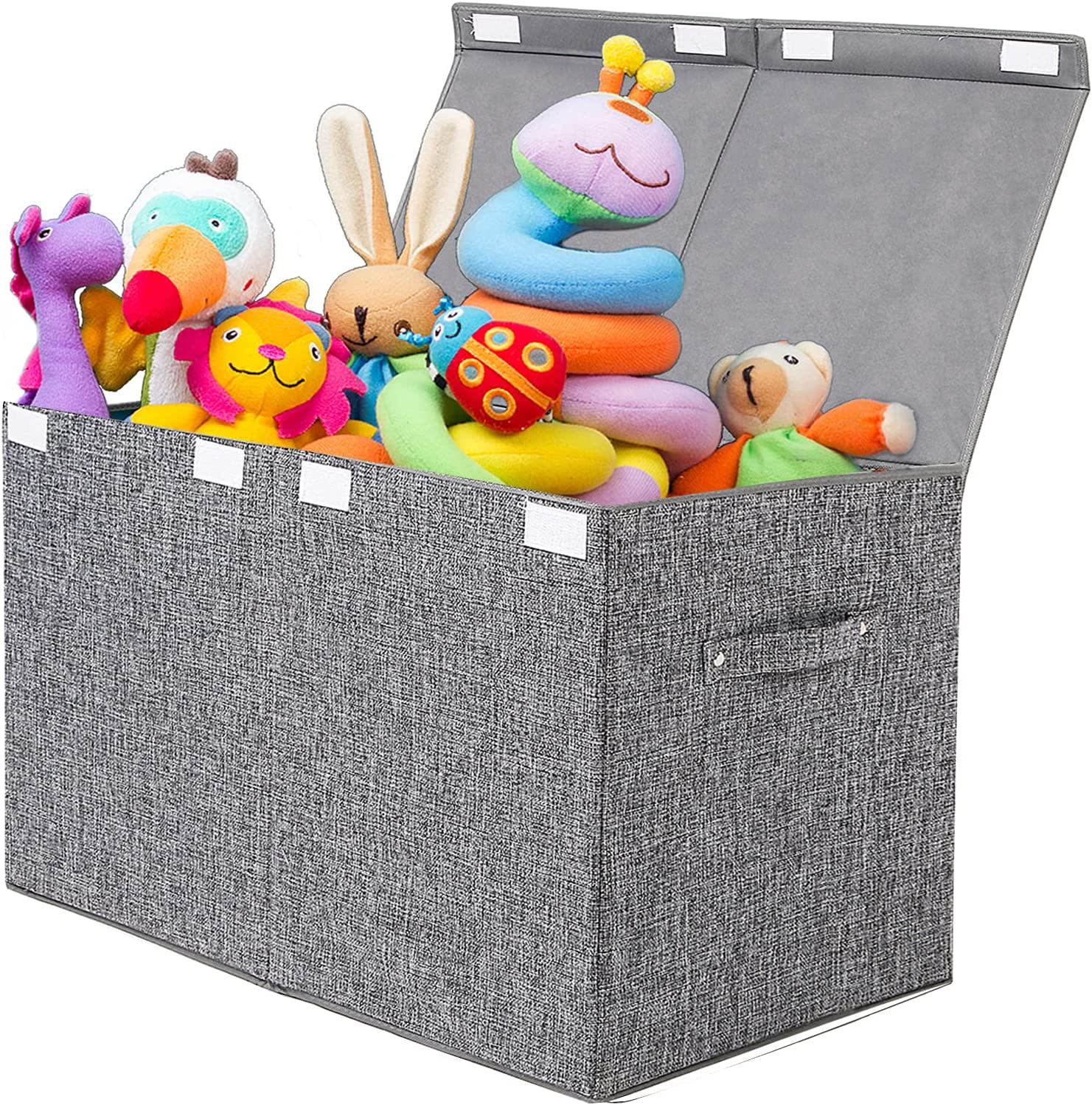Large Toy Box Chest with Lid, Collapsible Sturdy Toy Storage Organizer ...