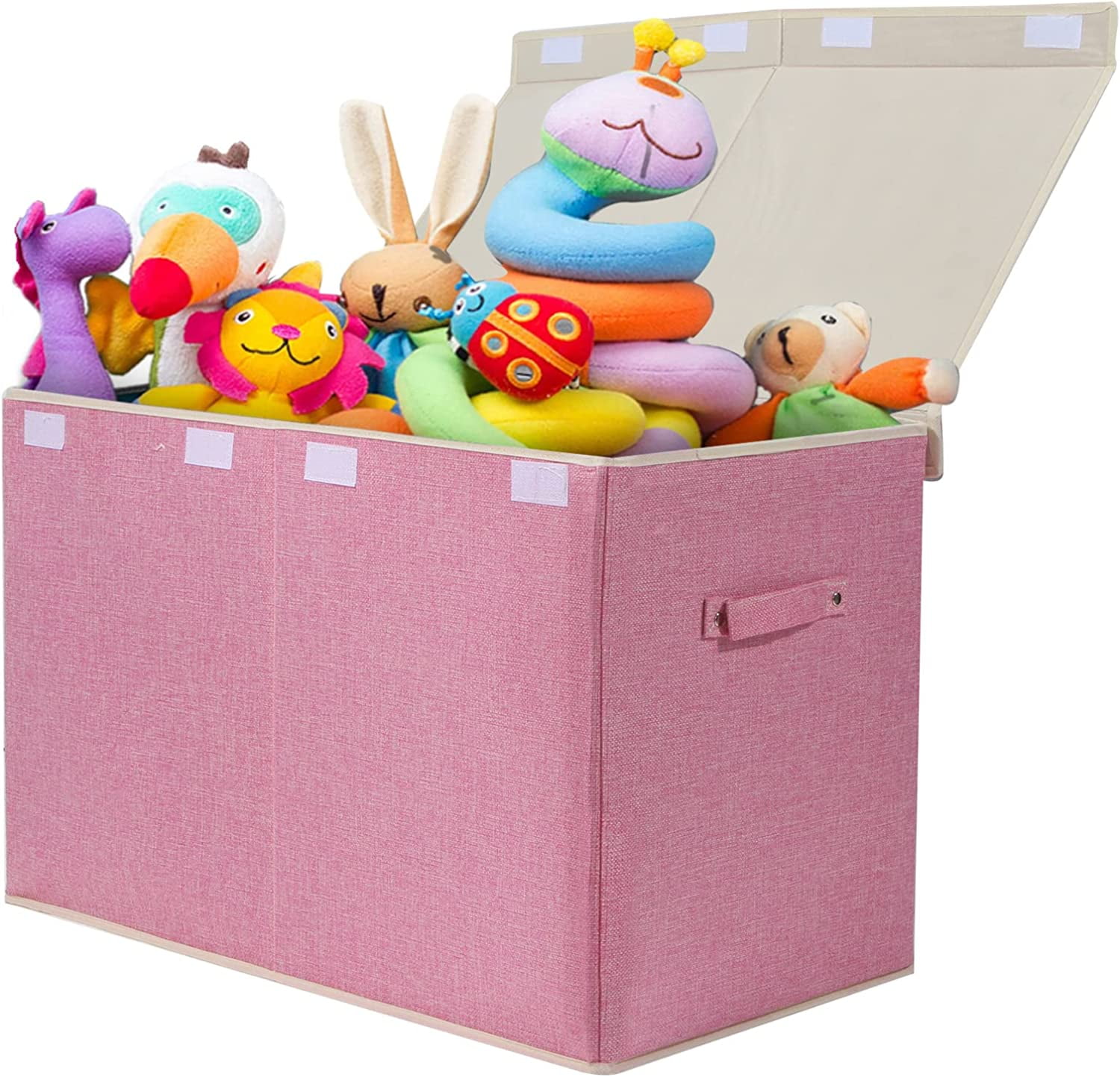 Large Toy Box Chest Storage with Flip-Top Lid, Collapsible Kids Toy ...