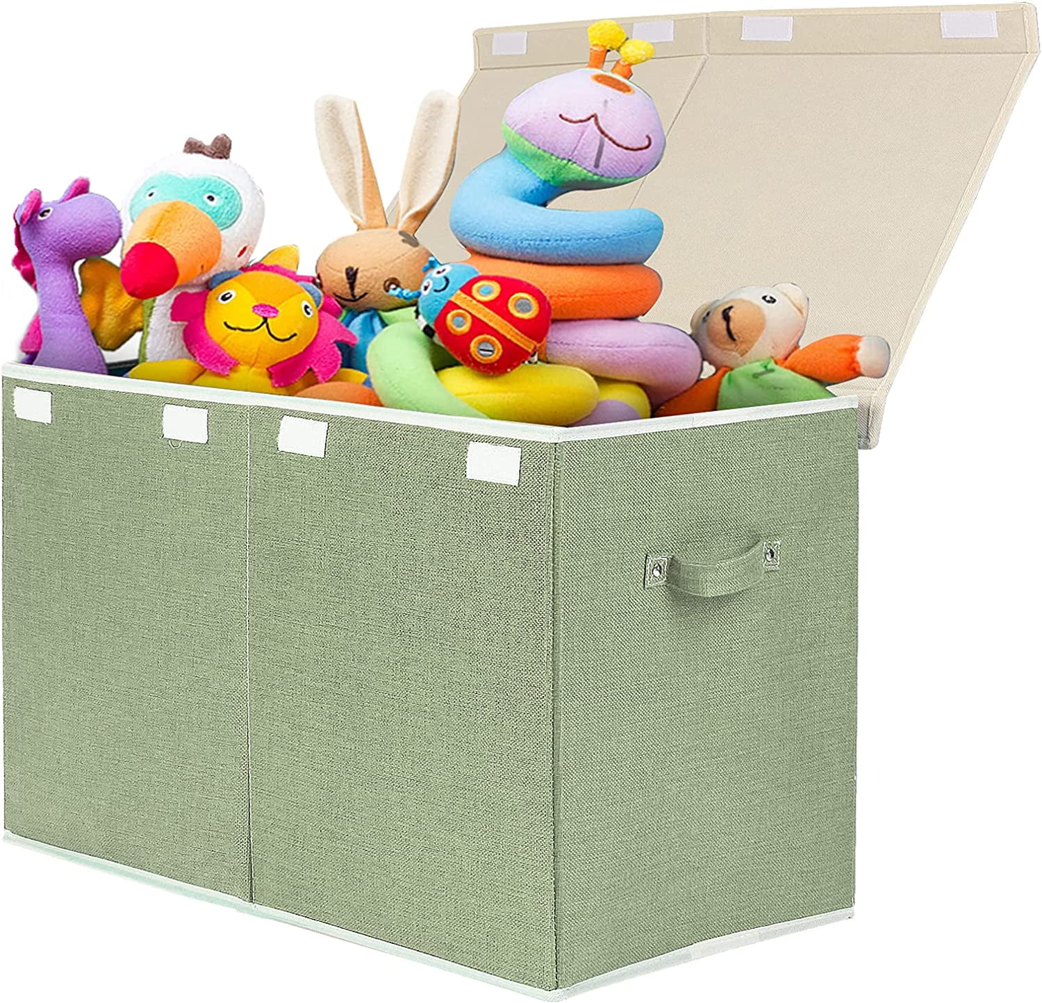 Large Toy Box Chest with Lid, Collapsible Sturdy Toy Bin Storage ...