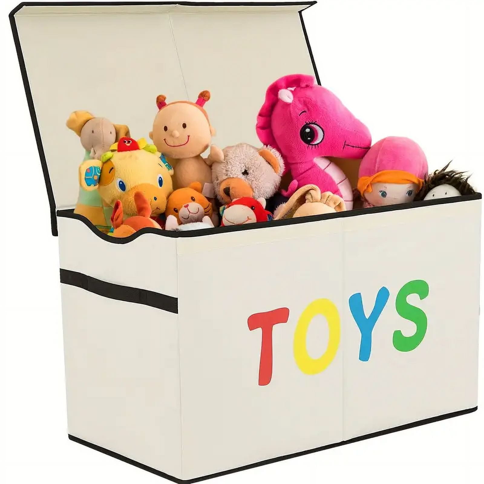 Large Toy Box Chest with Lid, Collapsible Sturdy Toy Storage Organizer ...