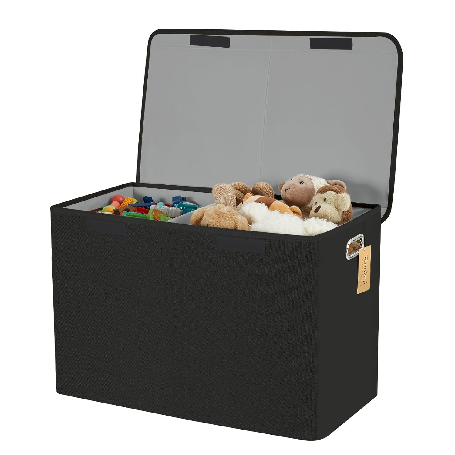 Large Toy Box with Flip-Top Lid, Collapsible Storage Organizer Bins ...