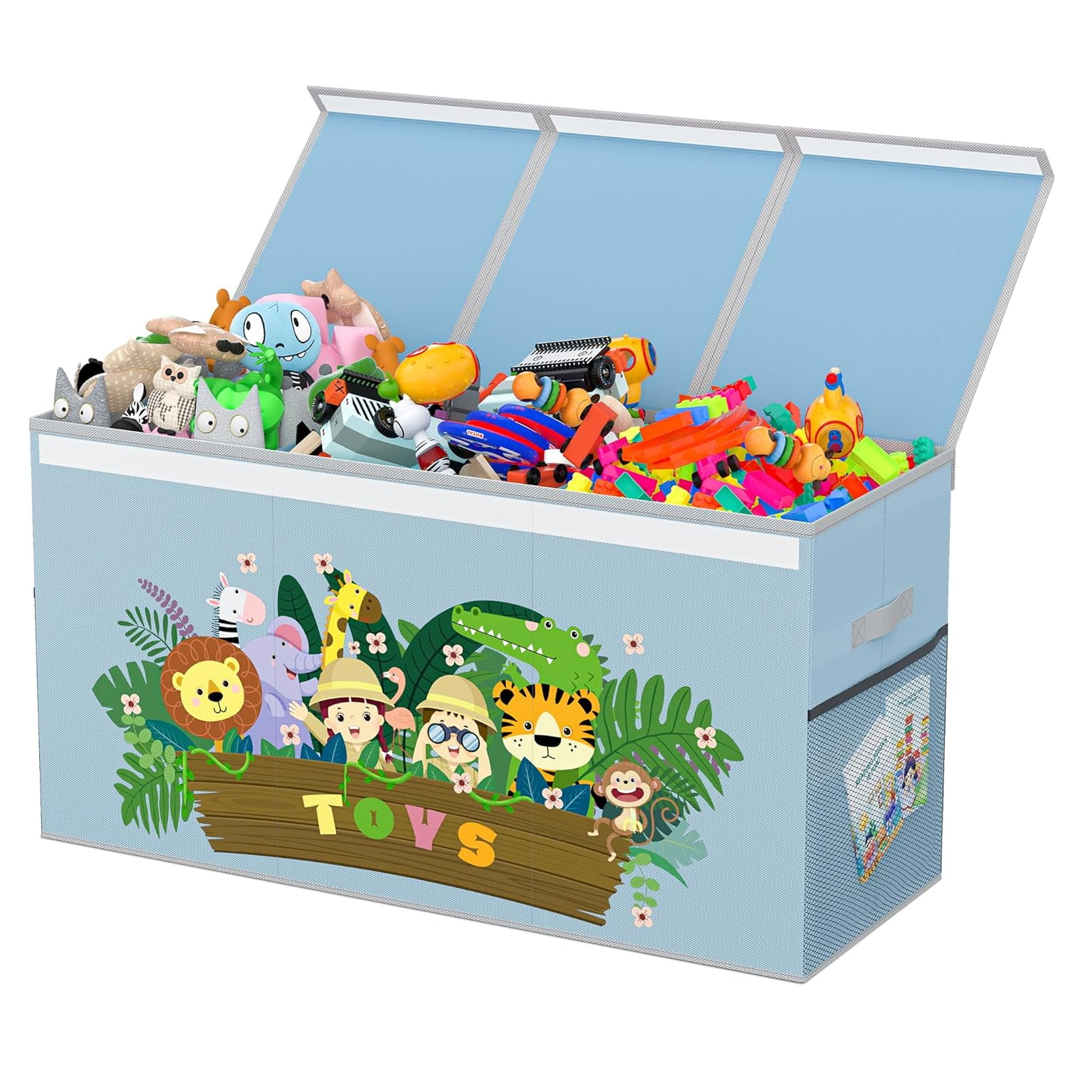 Large Toy Box for Kids, Collapsible Sturdy Toy Chest for Boys, Girls, Toy Storage Organizer Bins ...