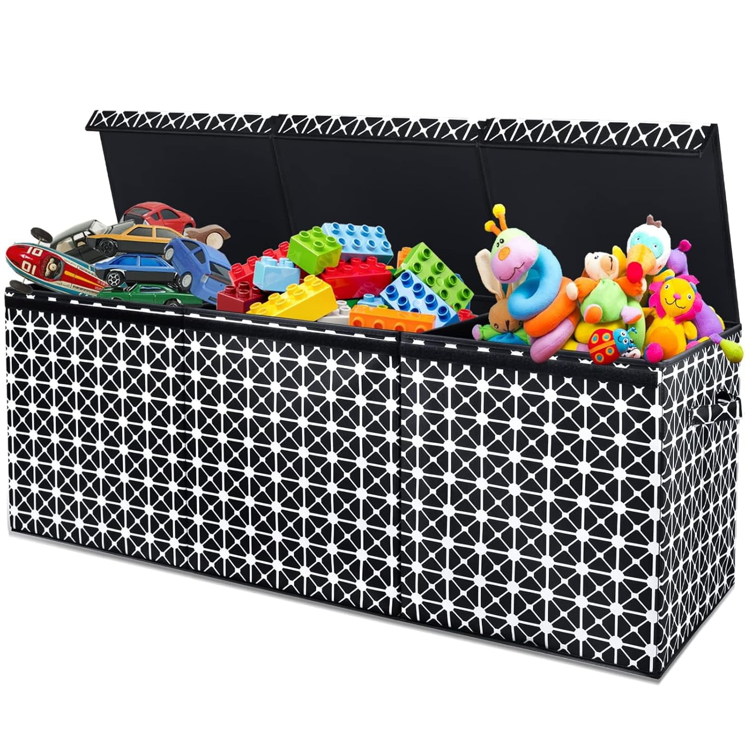 Large Toy Box, Kids Toy Box with Flip-top Lid, Foldable Toy Box Chest ...