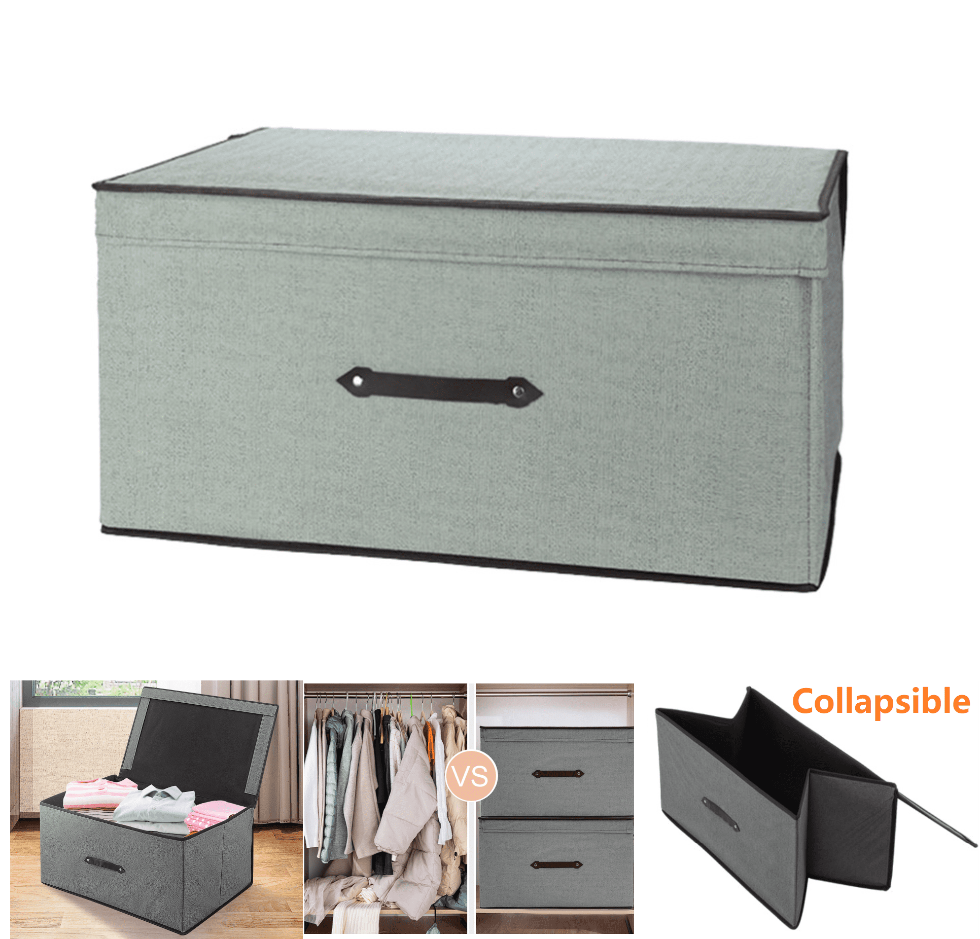 Large Storage Chest Box Organizer Bins Container with Flip-Top Lids ...