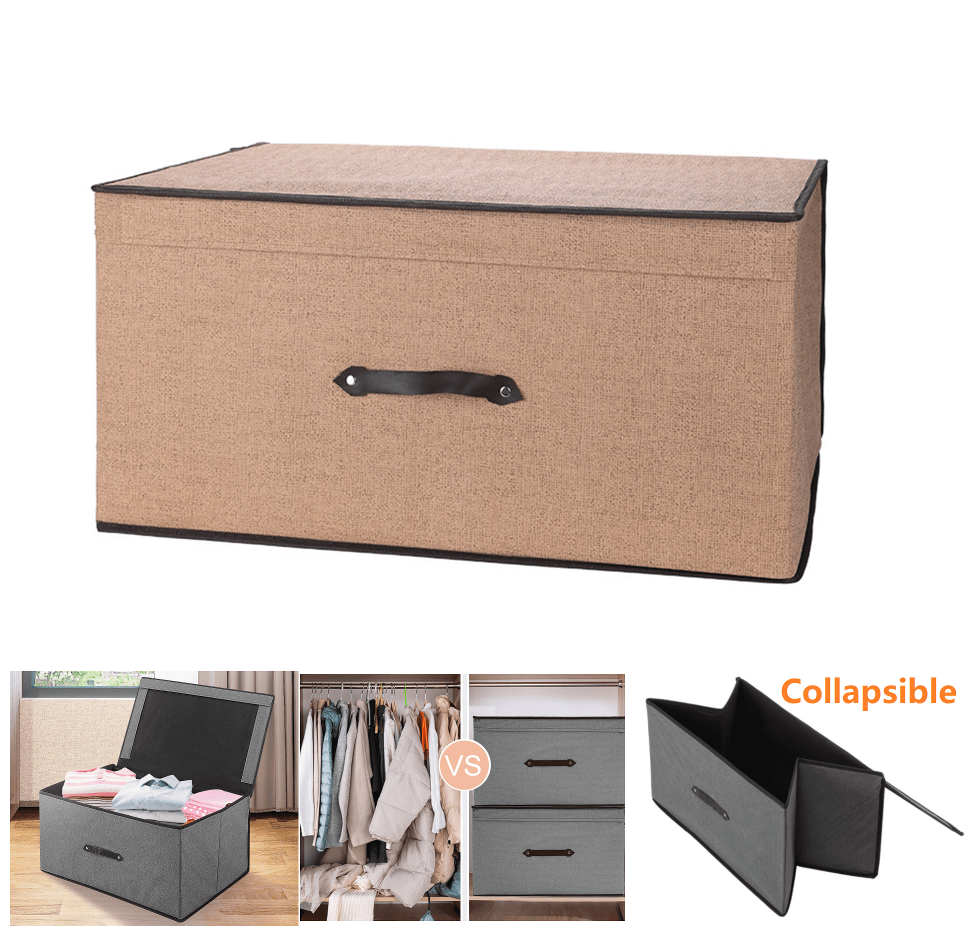 Large Storage Chest Box Organizer Bins Container with Flip-Top Lids ...