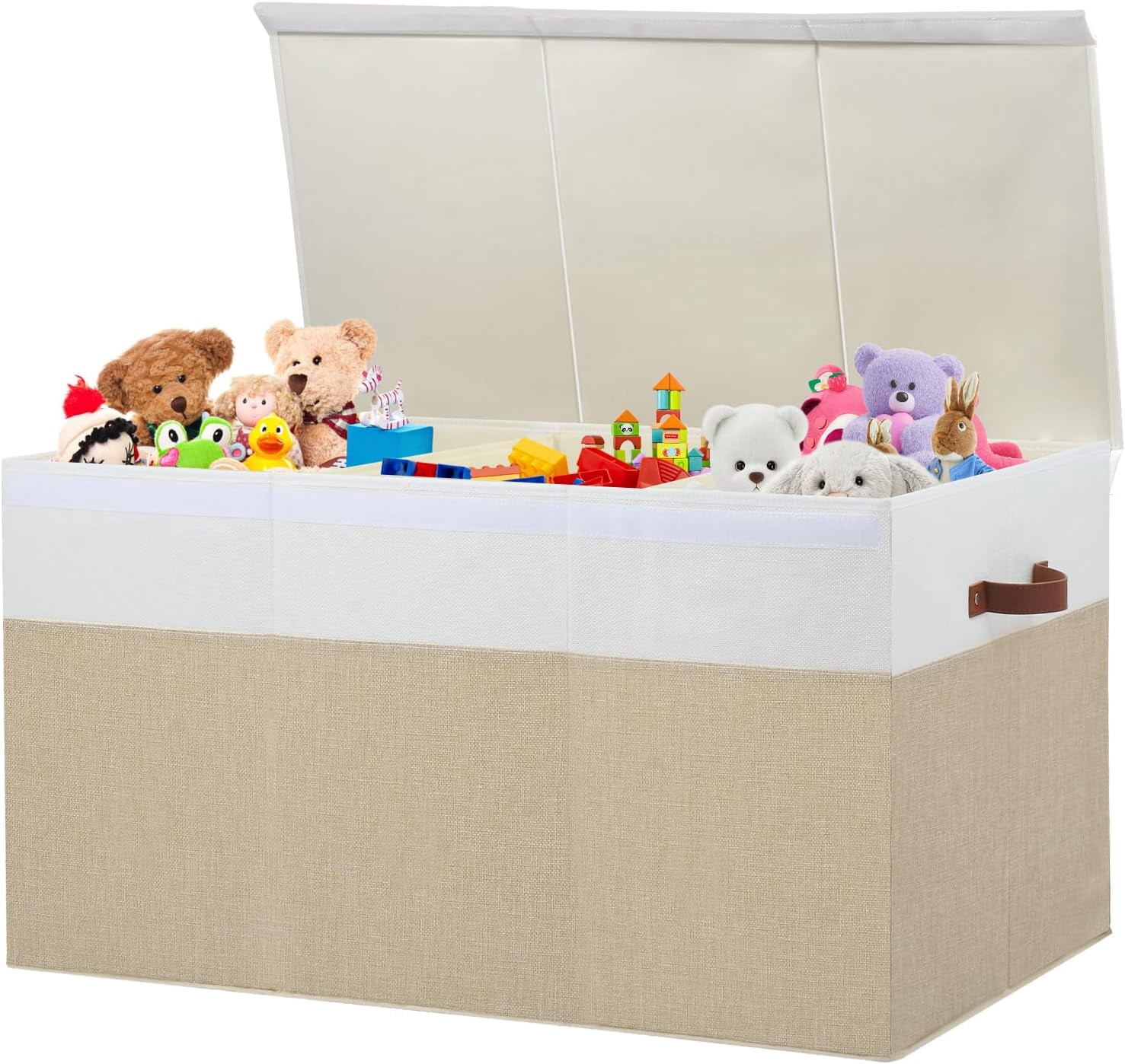 Large Toy Storage Box with Lid, Sturdy Toys Storage Chest Bin Organizer ...