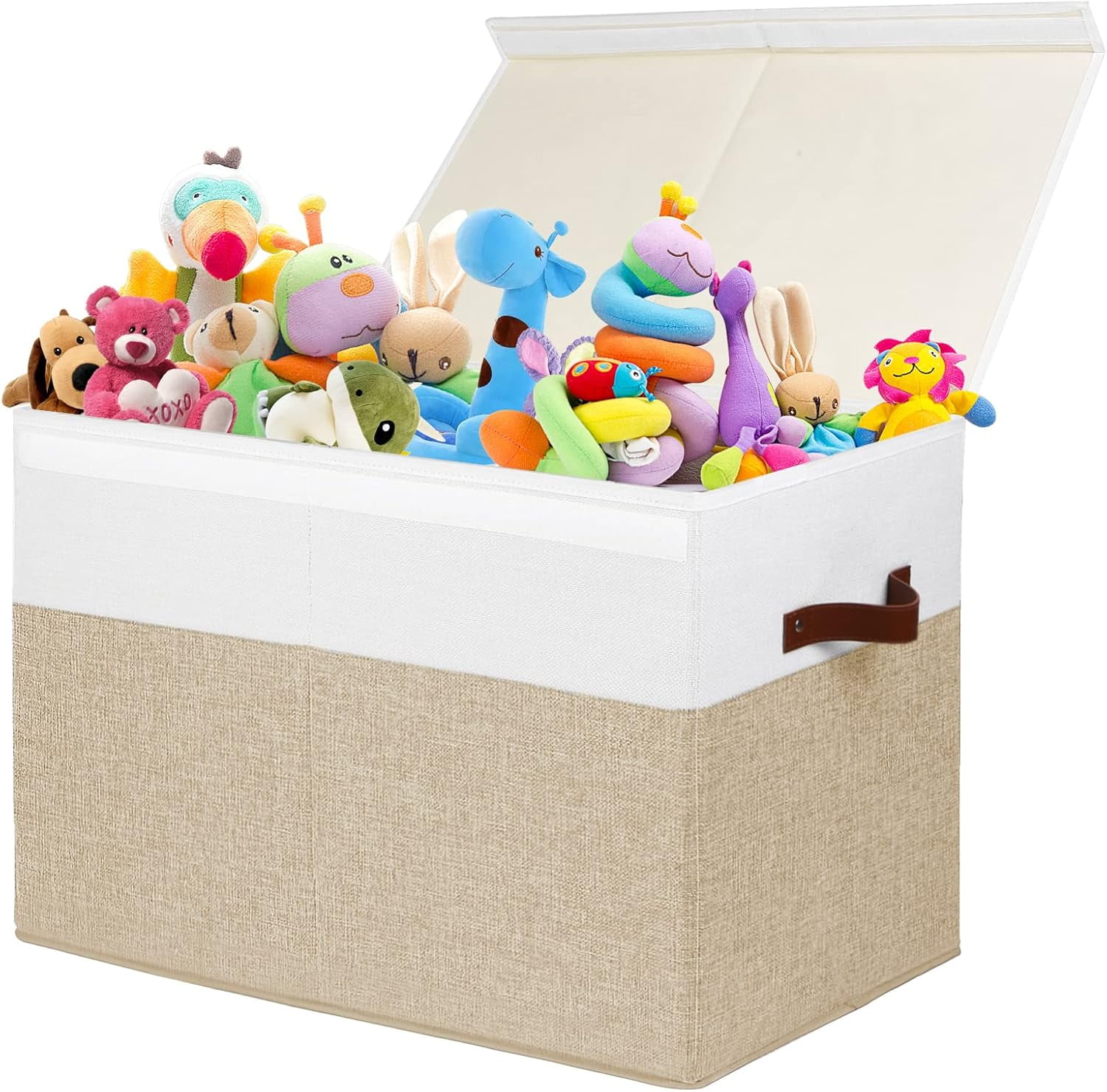 Large Toy Storage Box with Lid, Sturdy Toys Storage Chest Bin Organizer ...