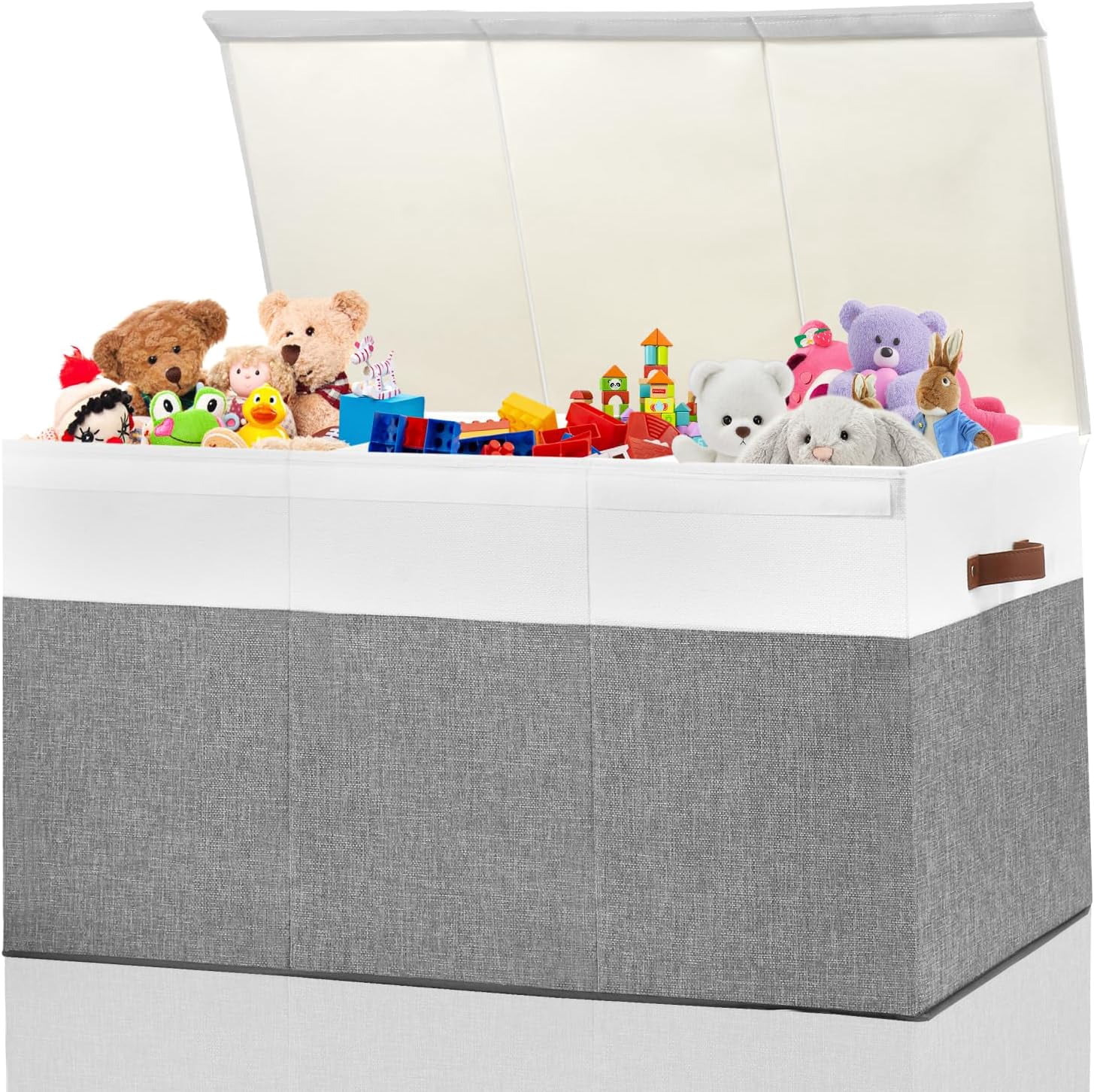 Large Toy Storage Box with Lid, Sturdy Toys Storage Chest Bin Organizer ...
