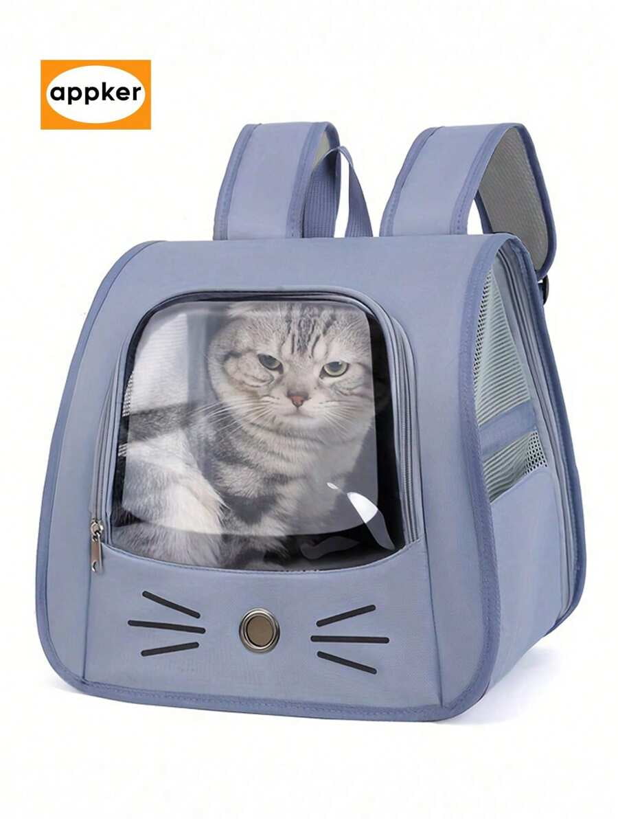 Large Transparent Cat Backpack - Ultra-Breathable, Portable, Ventilated ...
