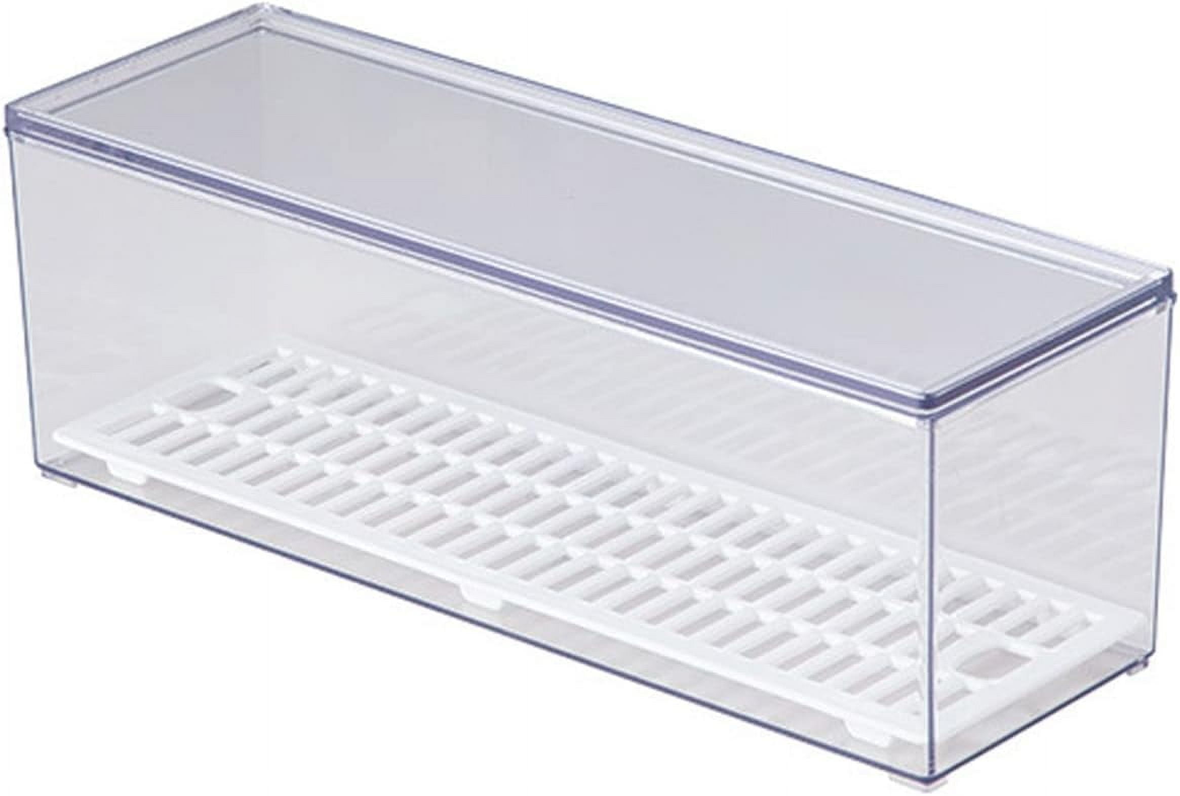 Large Transparent Flatware Tray Kitchen Drawer Organizer With Lid and ...