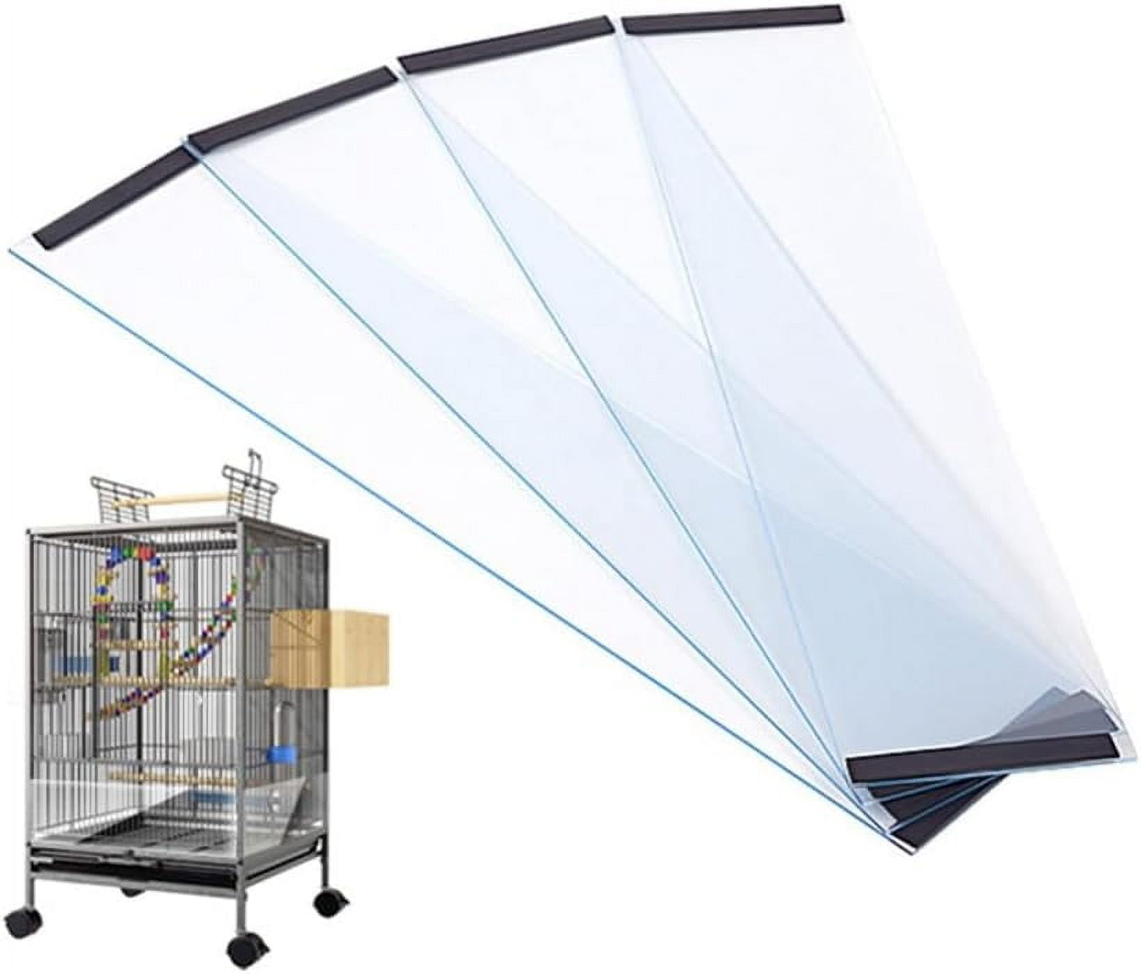 Large Transparent PVC Bird Cage Baffle Seed Collector Parrot / Macaw ...