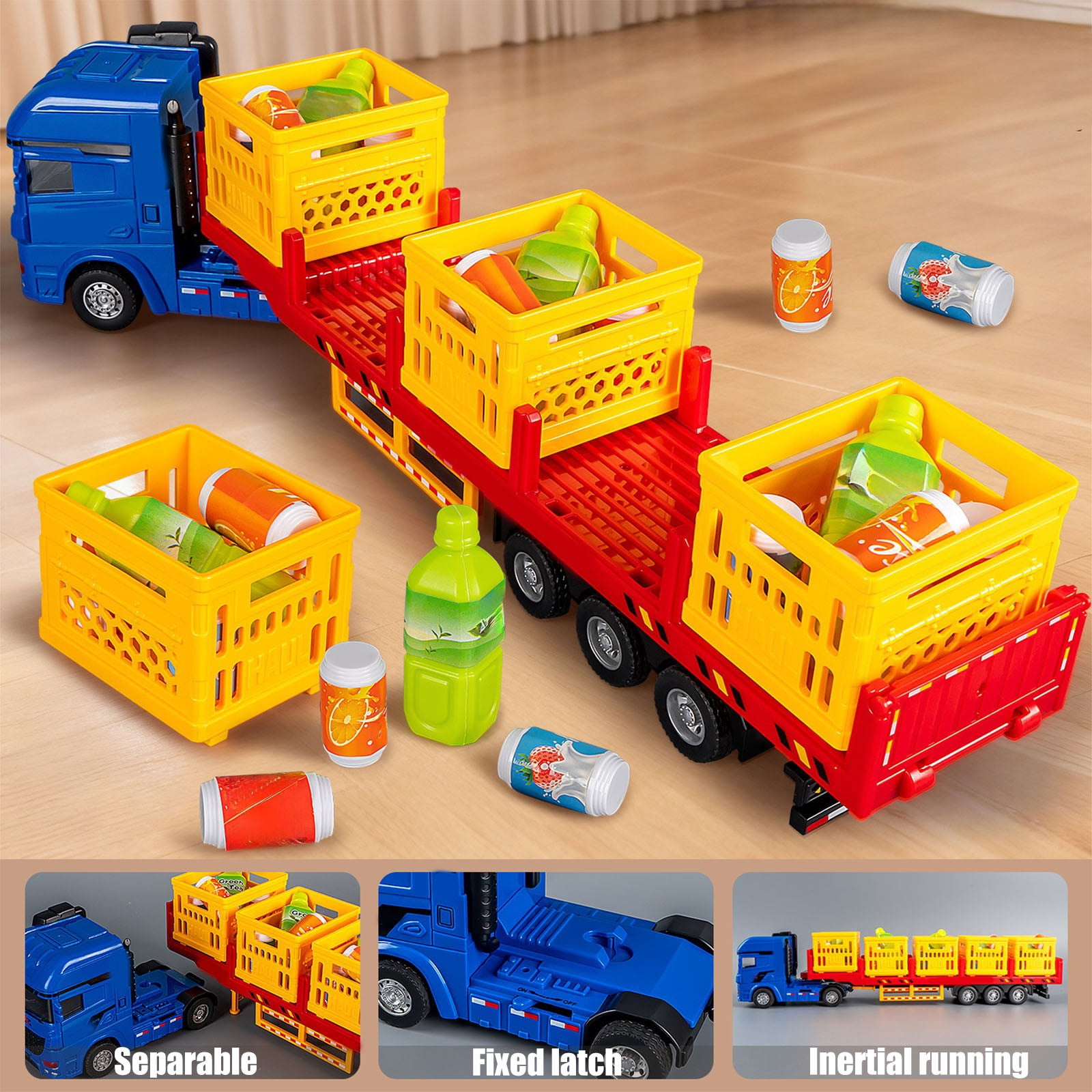 Large Transport Truck Model, Detachable Cargo Container, Children's Toy ...