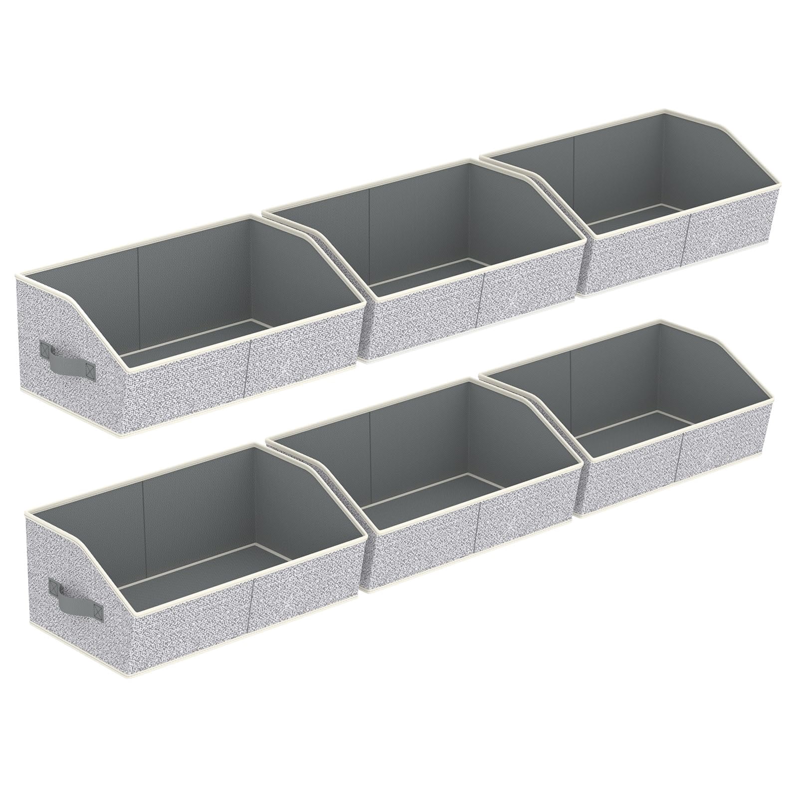 Large Trapezoid Fabric Closet Organizer Bins With Handles Collapsible ...