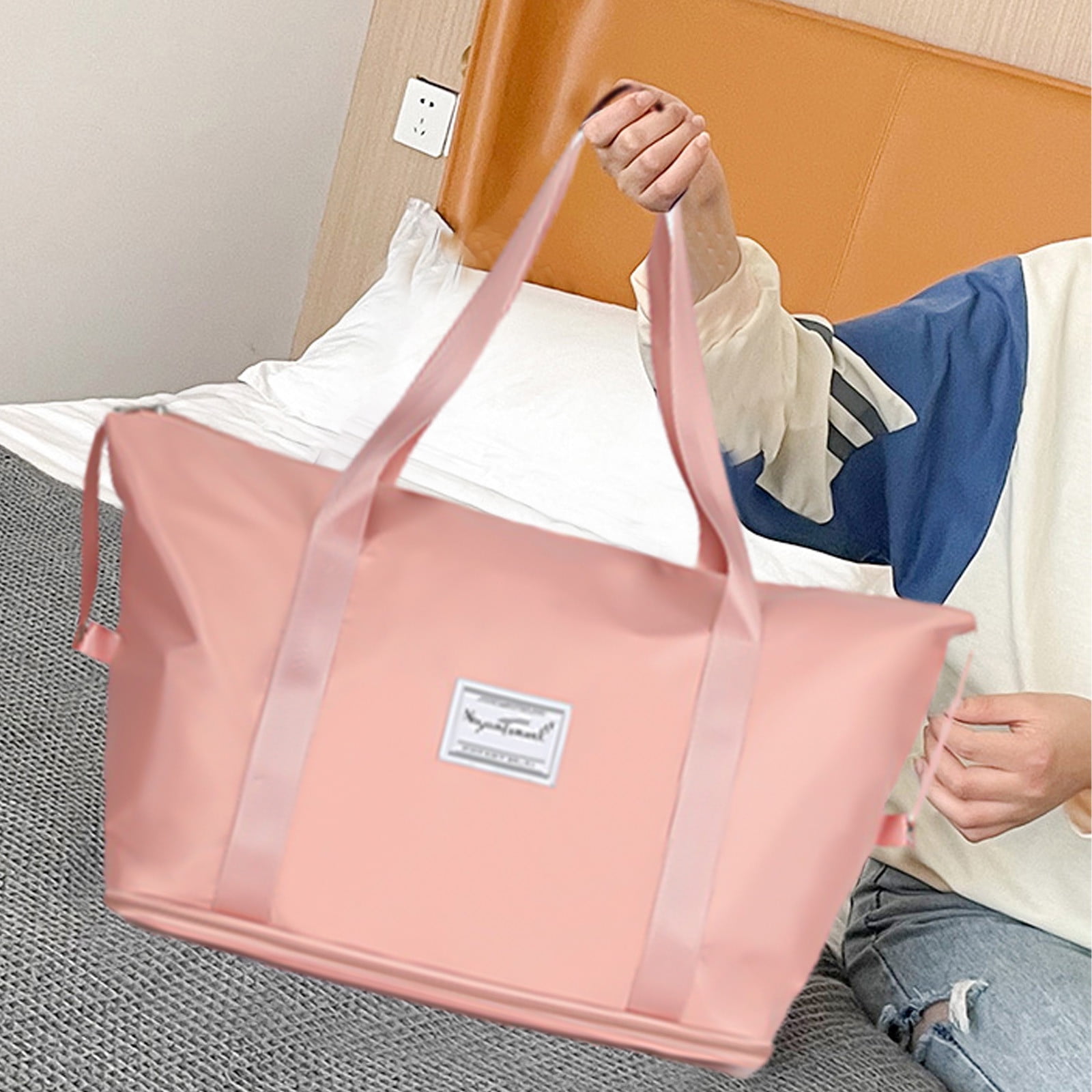Large Travel Tote Bag, Expandable Gym Bag with Trolley Sleeve and Wet ...
