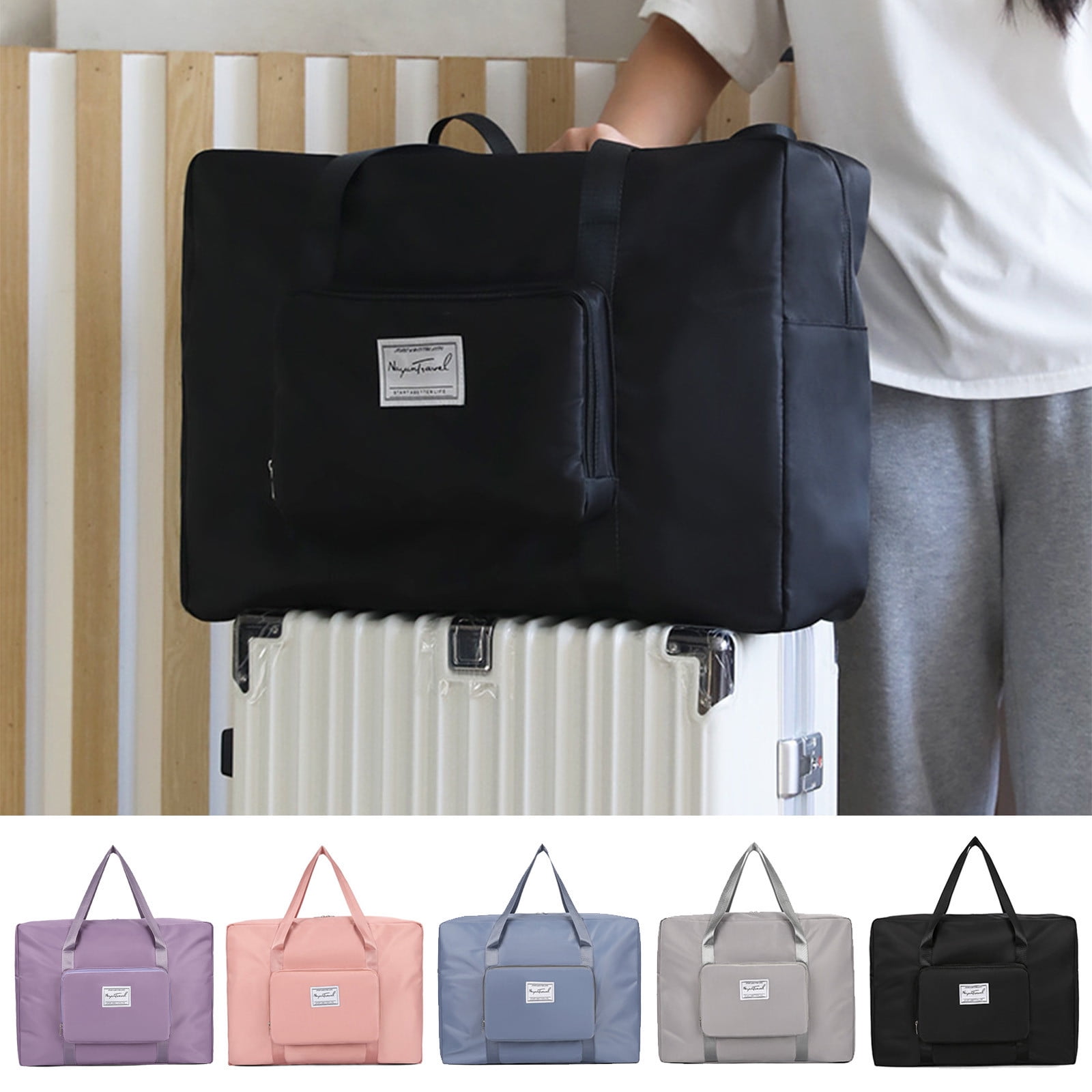 Large Travel Tote Bag, Expandable Gym Tote Bag,Carry On Overnight Bags ...