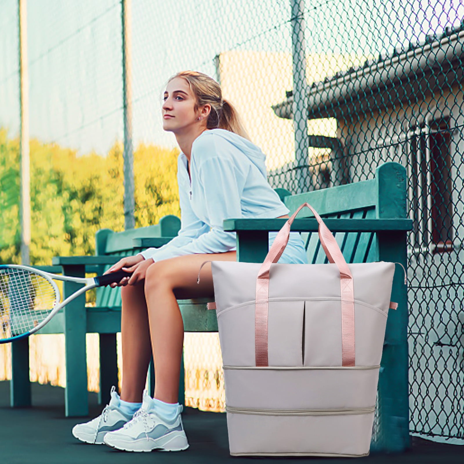 Large Travel Tote Bag, Expandable Gym Tote, Carrying On Overnight ...