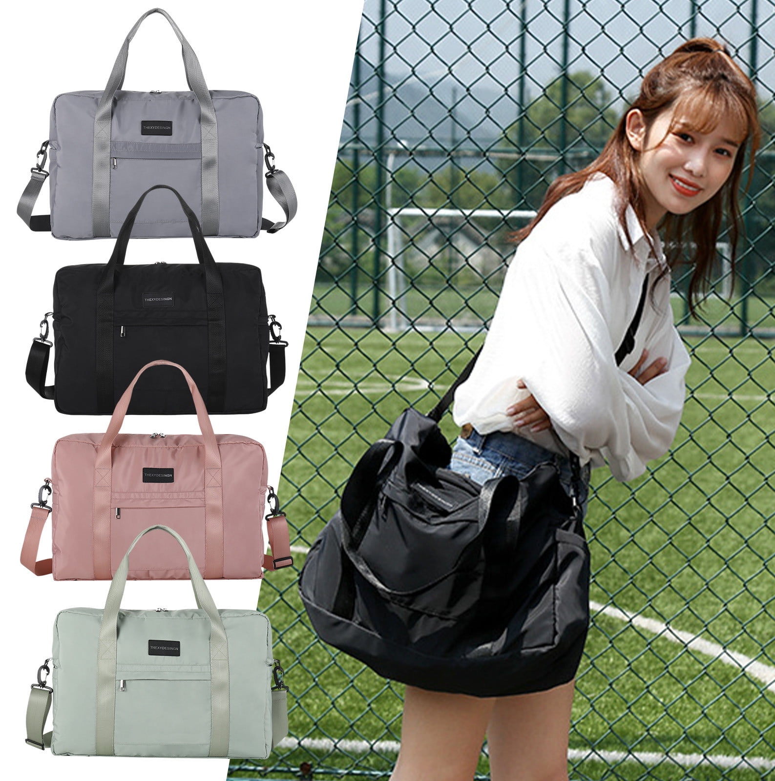 Large Travel Tote Bag, Expandable Gym Tote, Carrying On Overnight ...